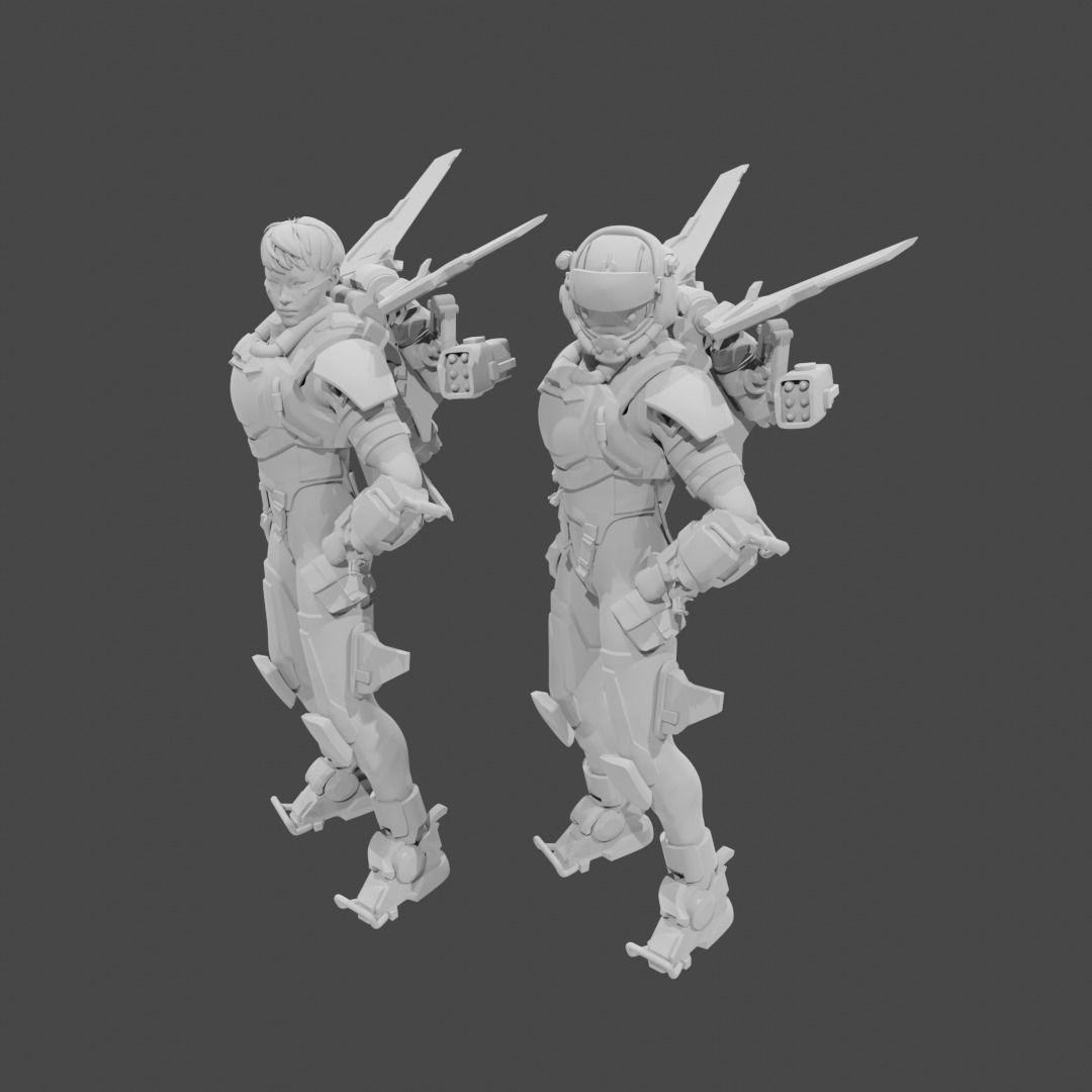 Apex Legends Character 3D Print OBJ STL File Valkyrie 15 3D model 3D ...
