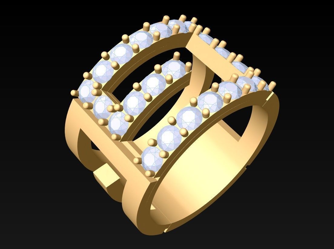 Diamond Ring - N3440 free 3D model 3D printable | CGTrader