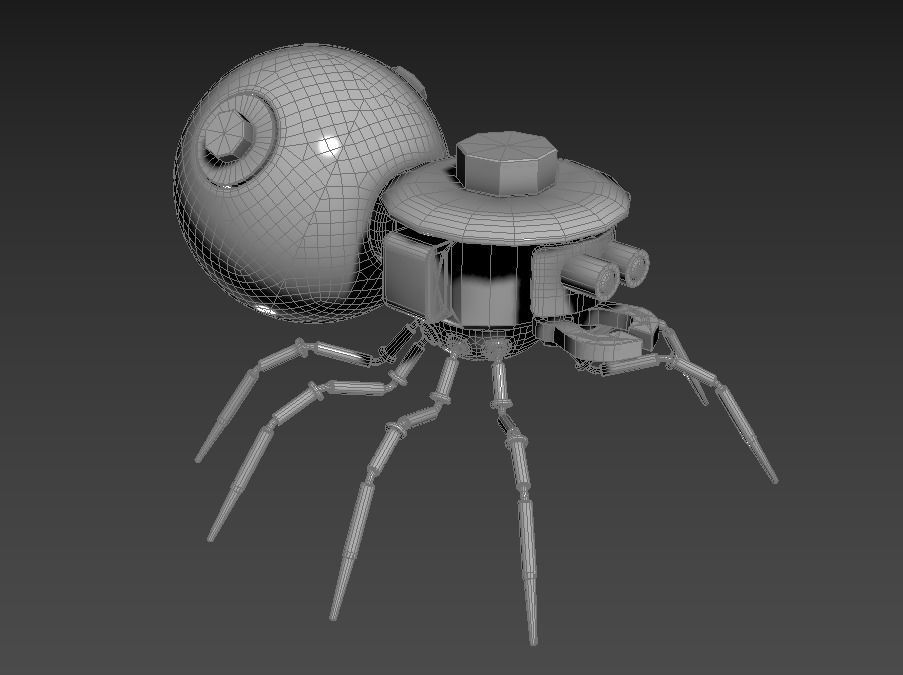 3D model Stylized Mechanical Spider Robot VR / AR / low-poly | CGTrader
