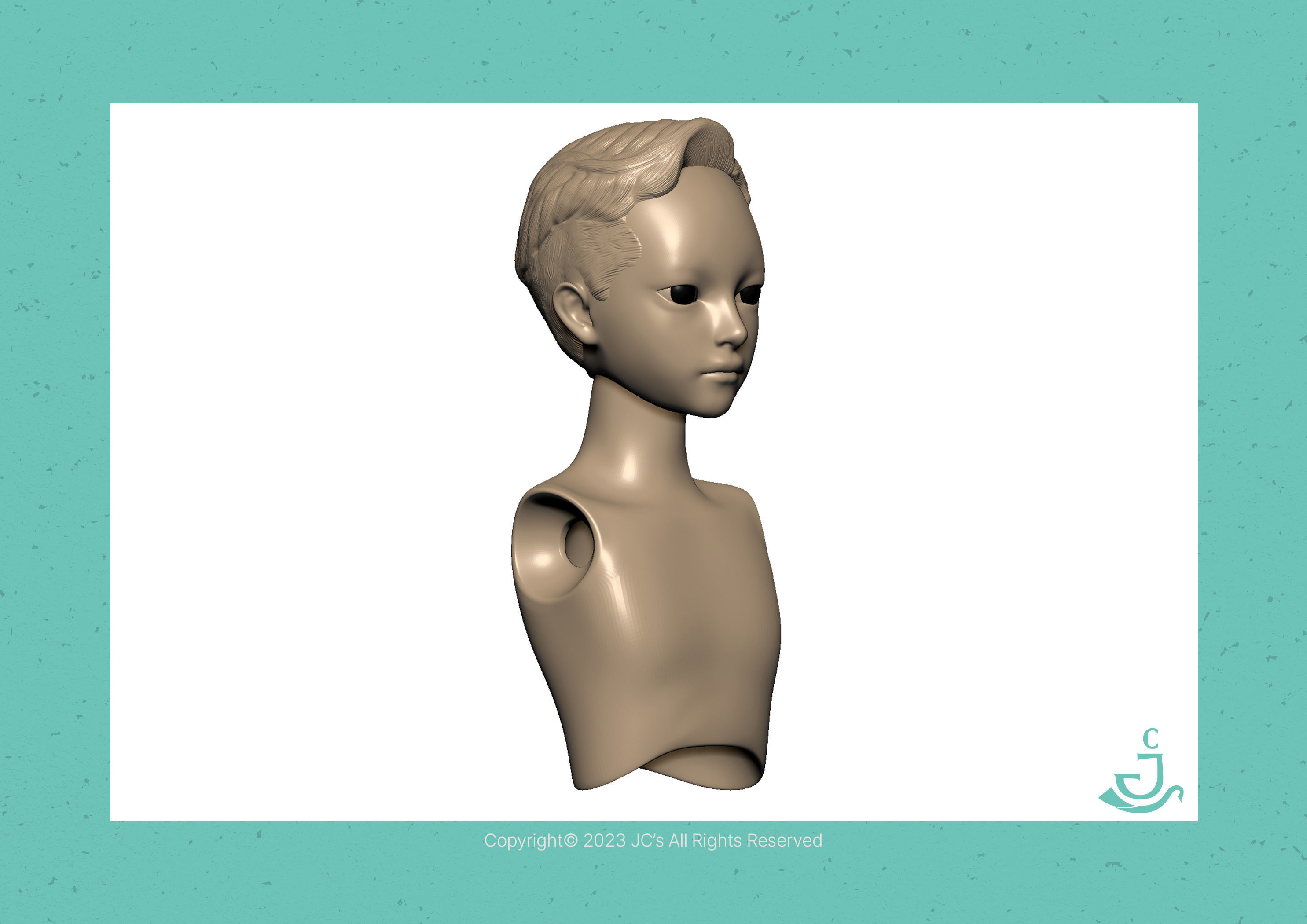3D MODELS-Hair and Mannequin Bust 0004 3D model | CGTrader