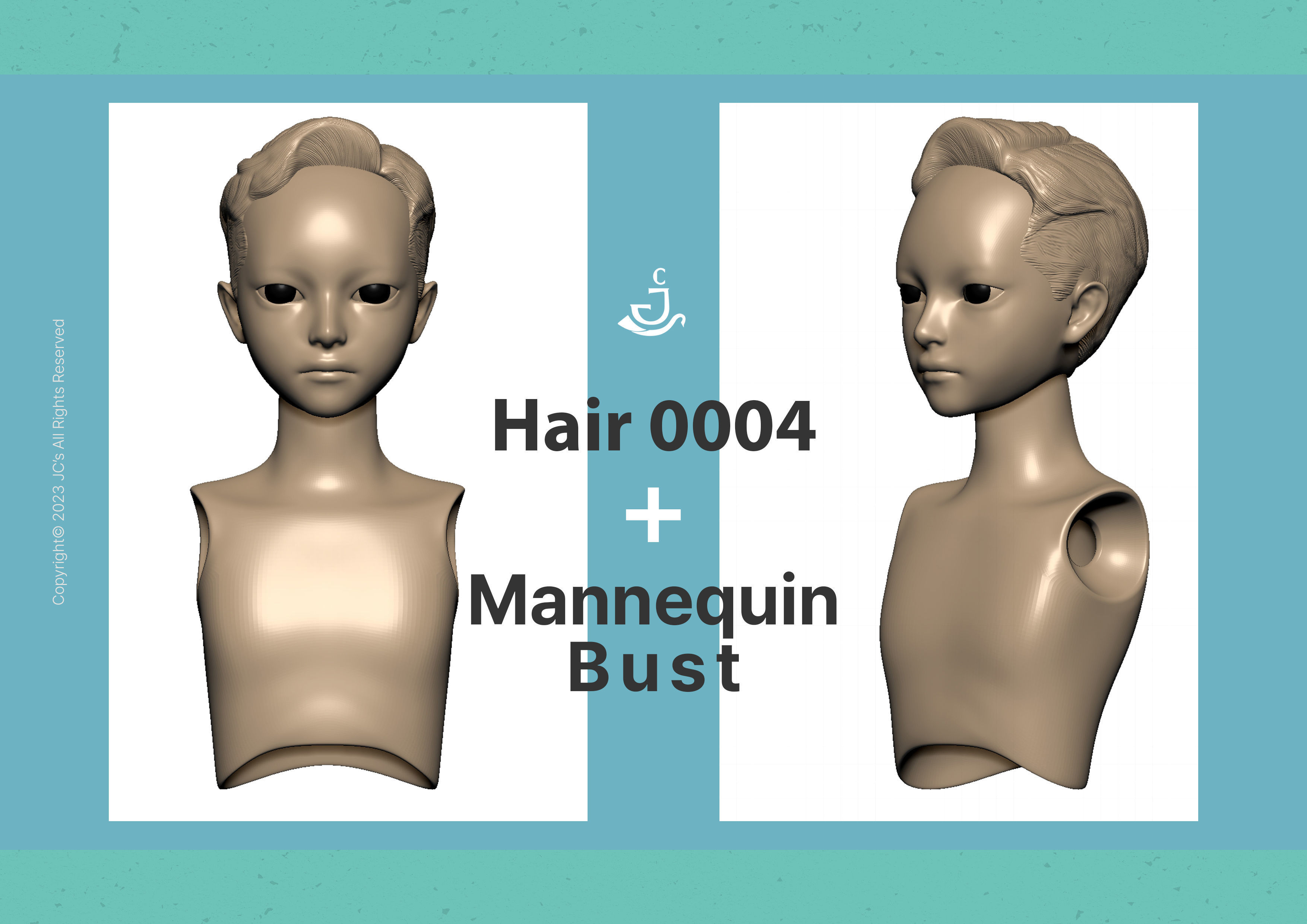 3D MODELS-Hair and Mannequin Bust 0004 3D model | CGTrader