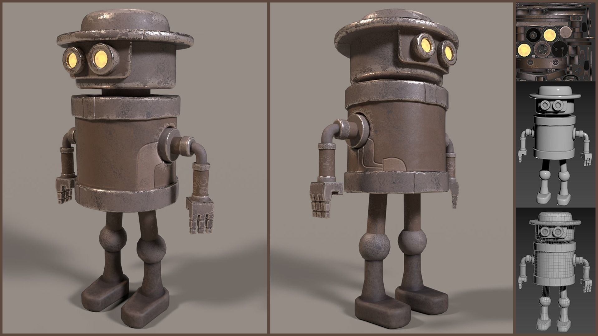 3D model Simple Stylized Low-poly Robot VR / AR / low-poly | CGTrader