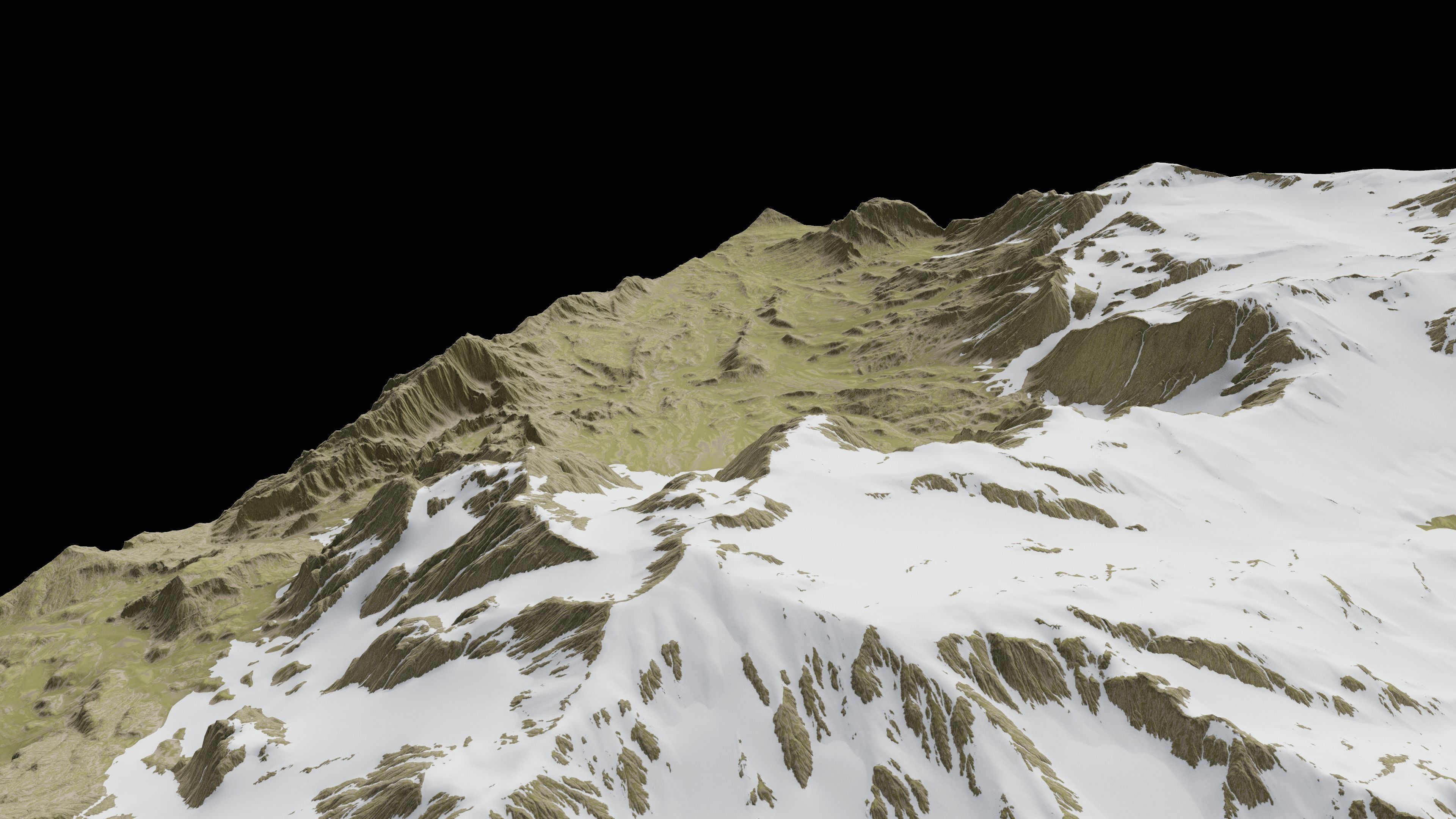 3D model snowy mountains with steep slopes VR / AR / low-poly | CGTrader