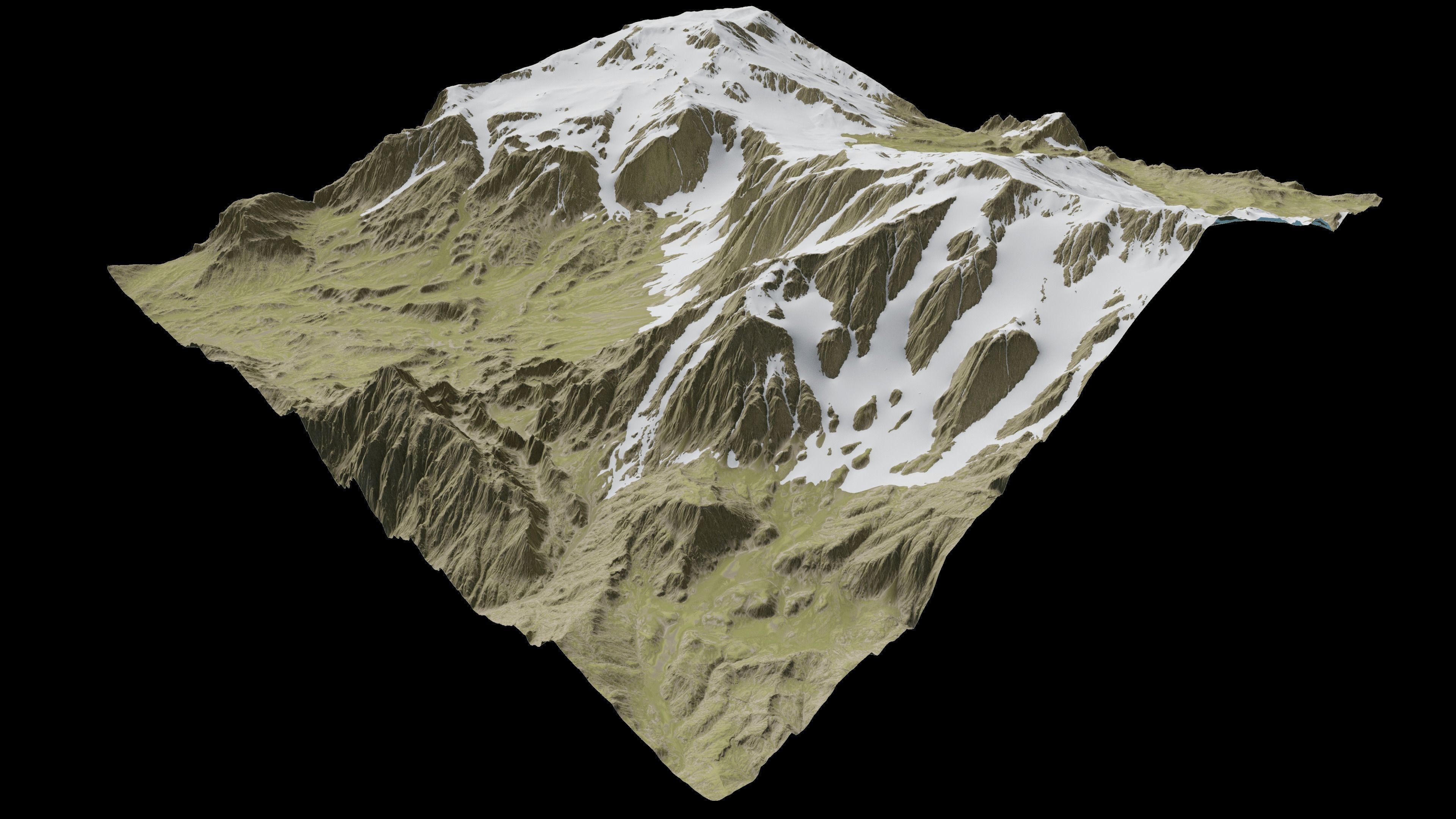 3D model snowy mountains with steep slopes VR / AR / low-poly | CGTrader