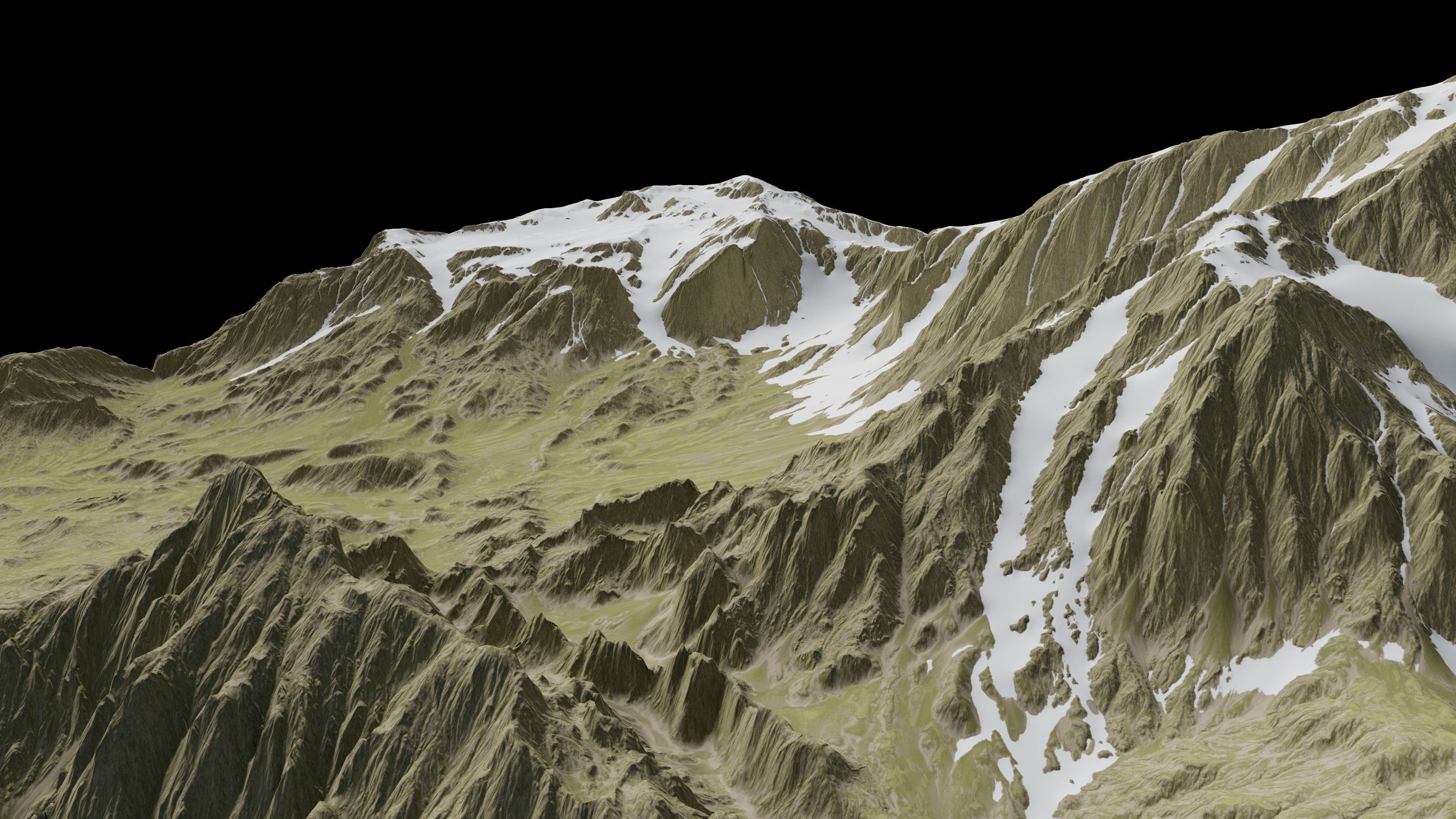 3D model snowy mountains with steep slopes VR / AR / low-poly | CGTrader