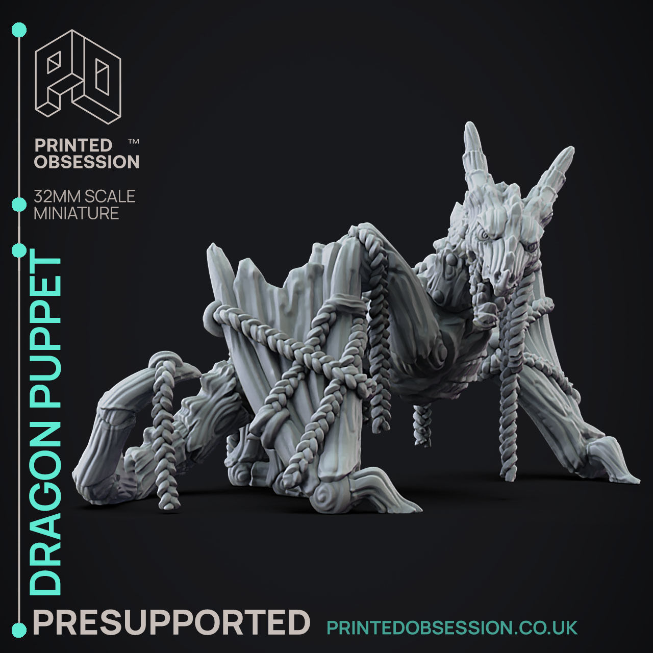 Dragon Puppet - 3D Printable TTRPG - PRESUPPORTED - 32mm Scale 3D model ...