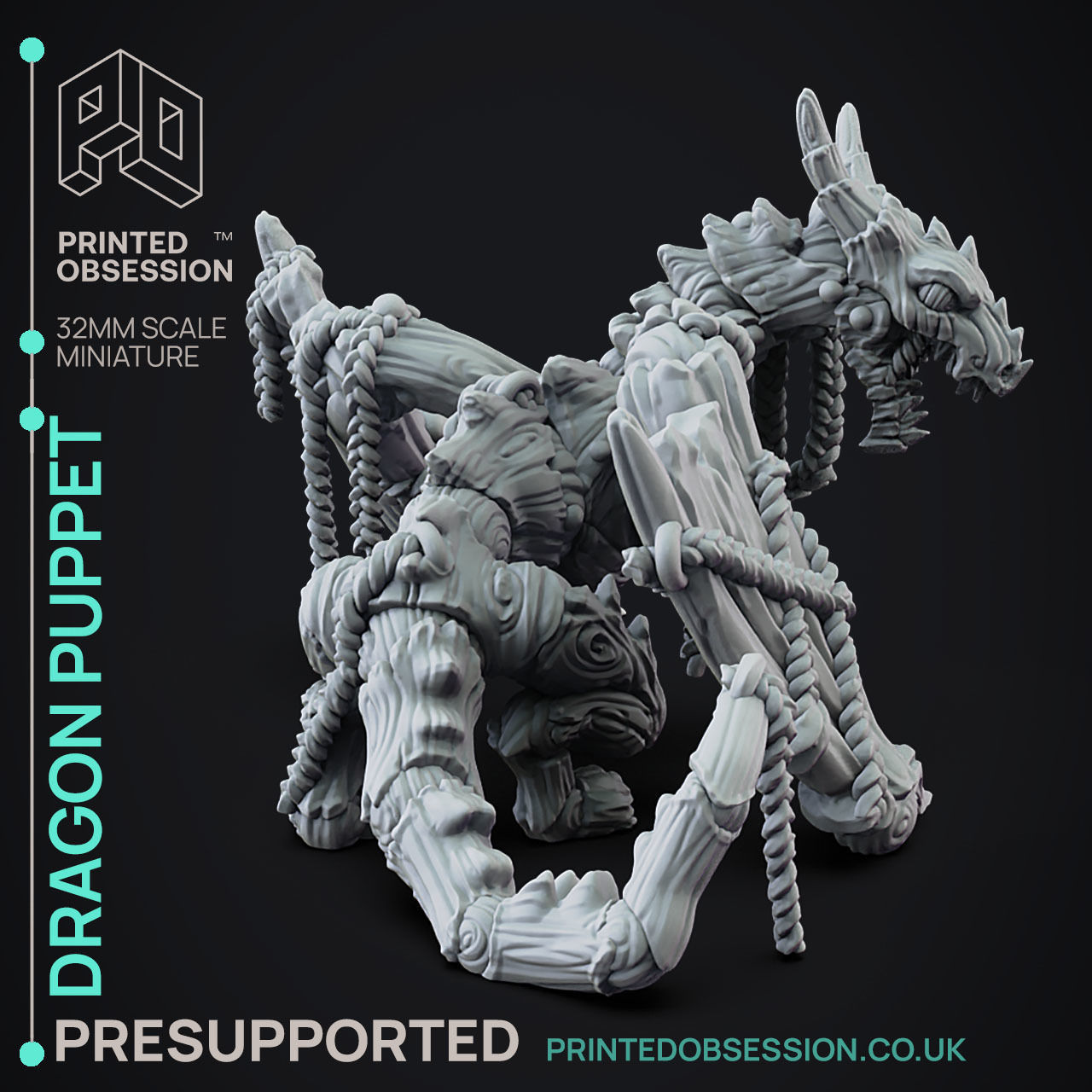 Dragon Puppet - 3D Printable TTRPG - PRESUPPORTED - 32mm Scale 3D model ...