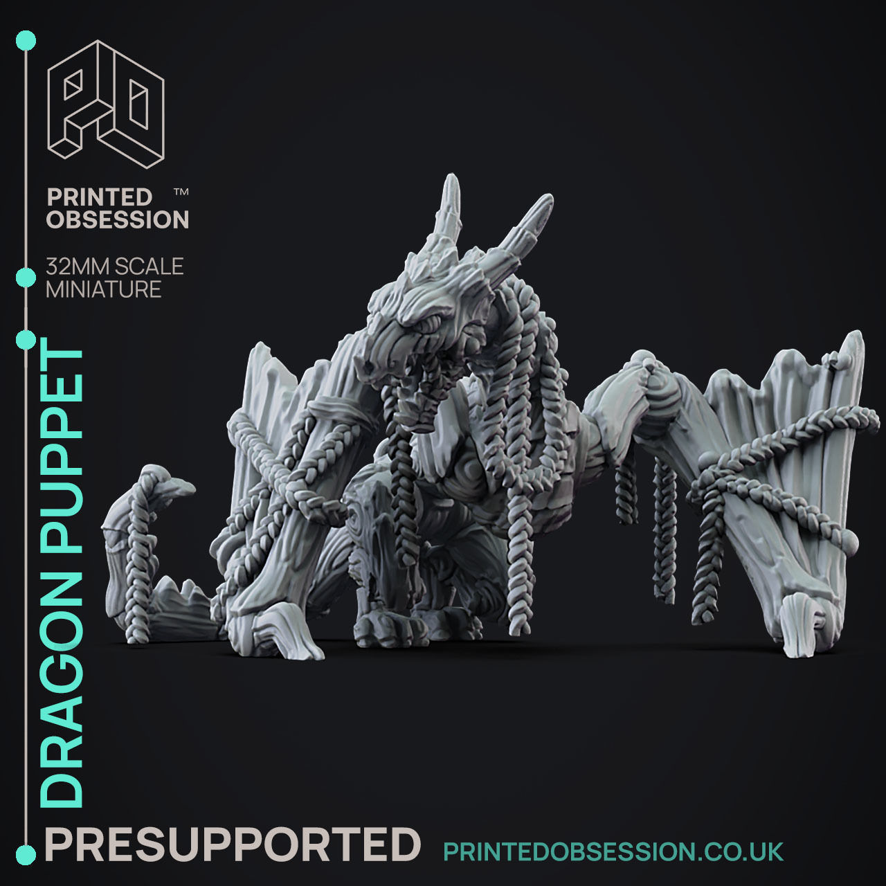 Dragon Puppet - 3D Printable TTRPG - PRESUPPORTED - 32mm Scale 3D model ...