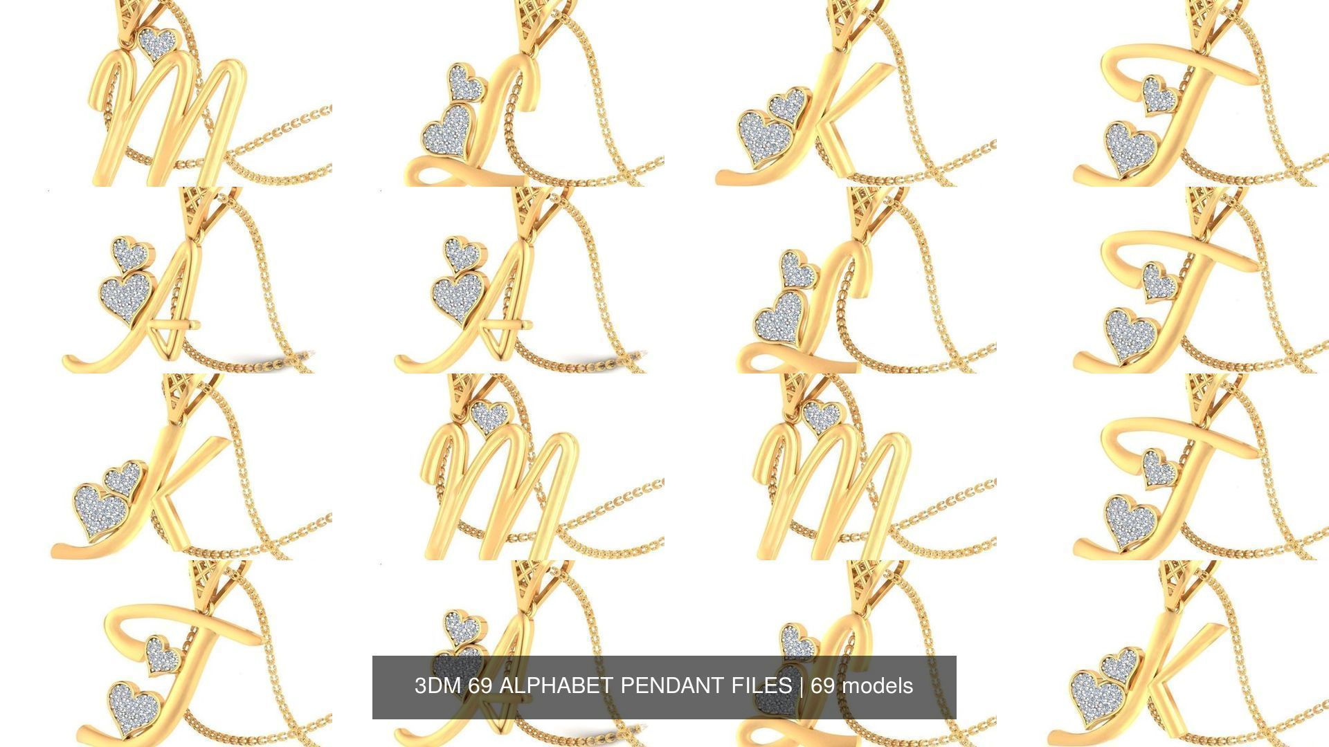 3DM 69 ALPHABET PENDANT FILES 3D Model Collection 3D printable | CGTrader