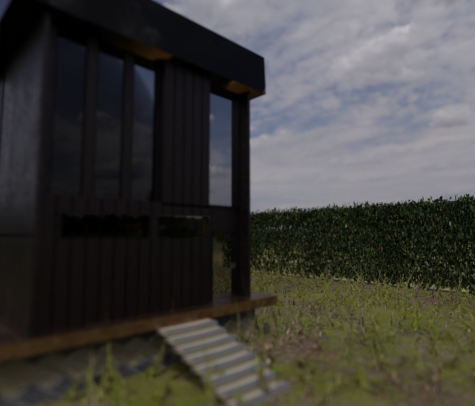 Architectural dark brown house 3D model | CGTrader