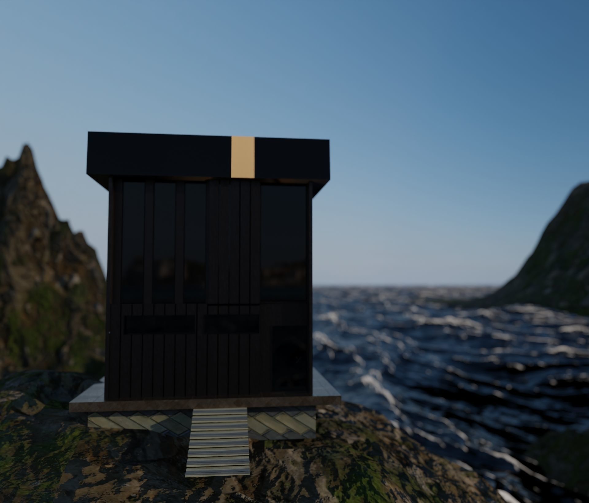 Architectural dark brown house 3D model | CGTrader