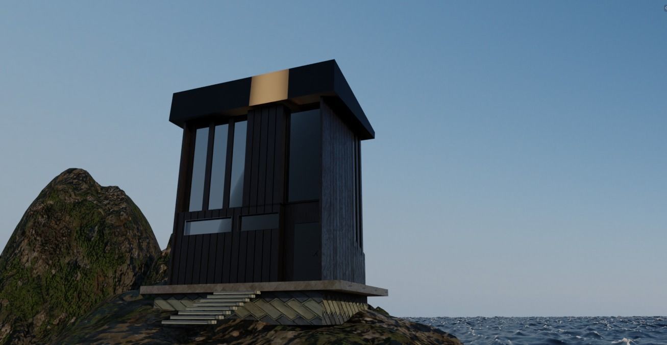 Architectural dark brown house 3D model | CGTrader