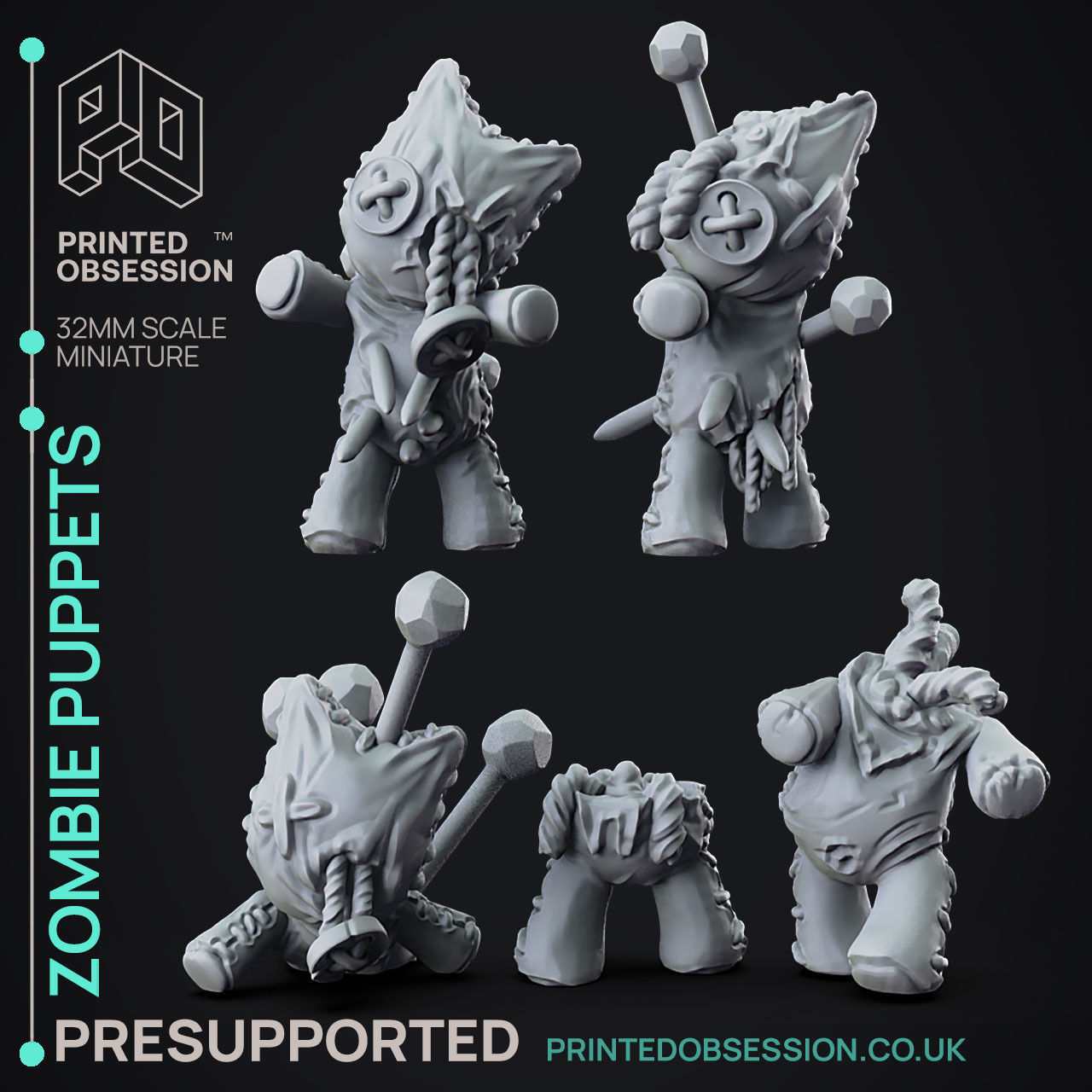 Zombie Puppets - 3D Printable TTRPG - PRESUPPORTED - 32mm Scale 3D ...