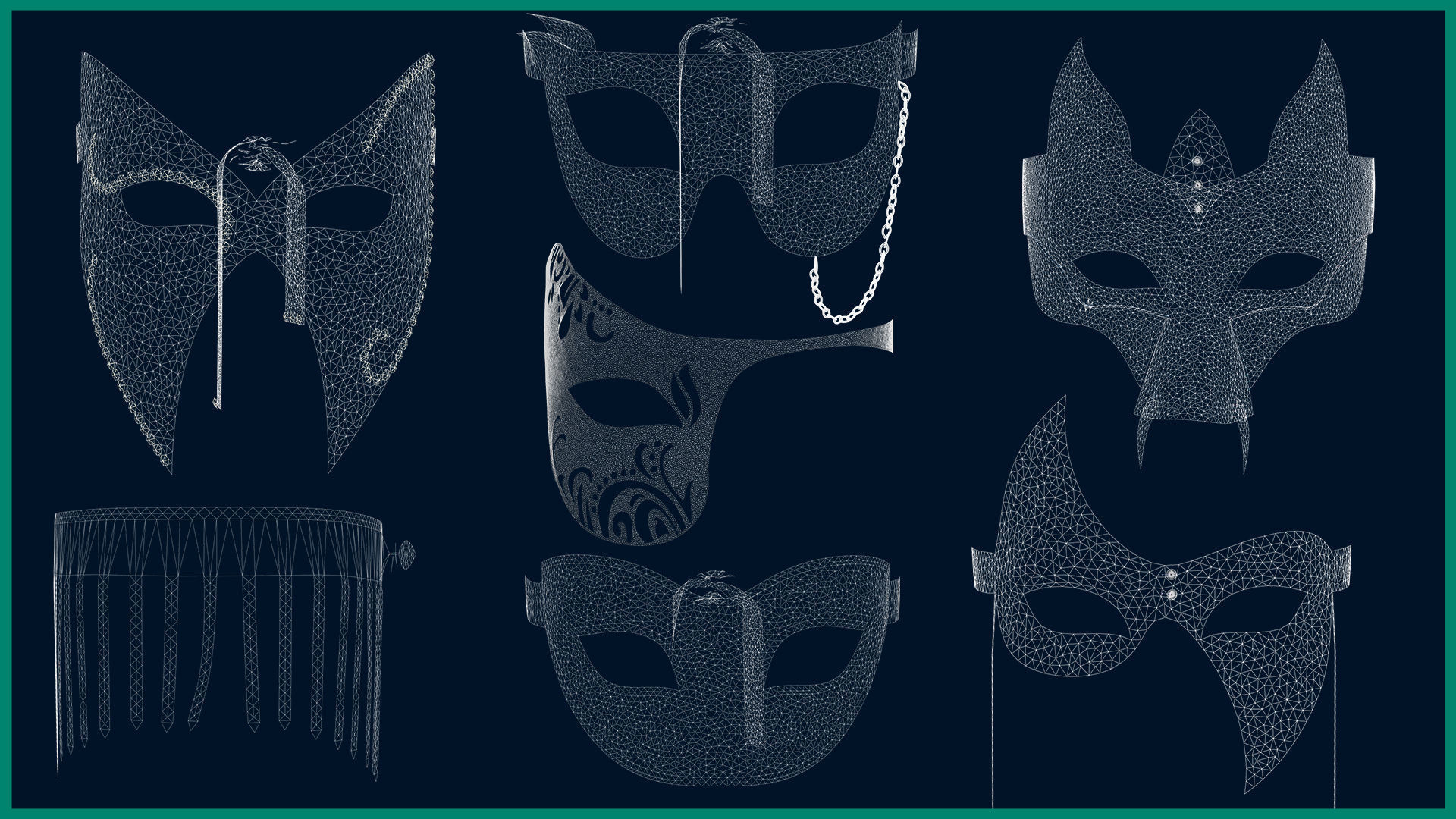 7 ornamental face mask with texture 3D model | CGTrader