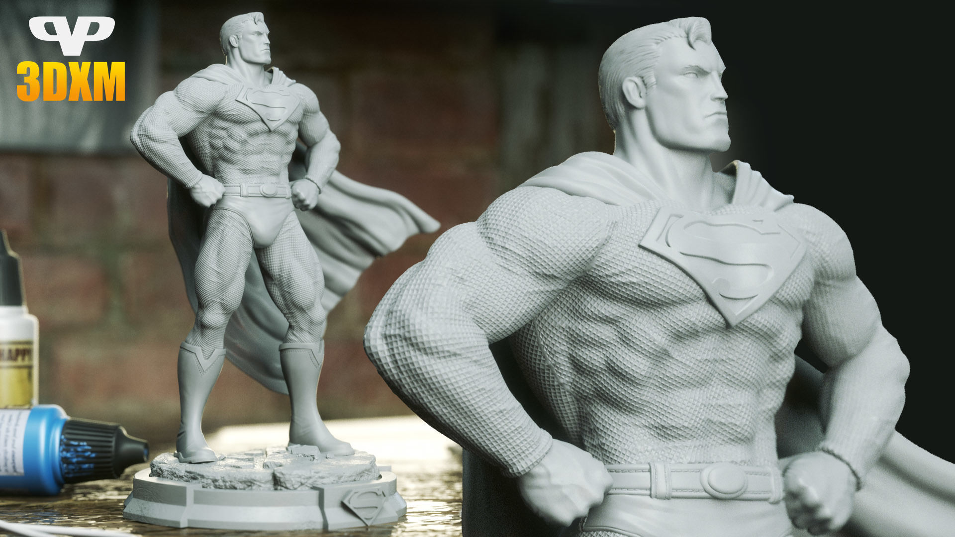 Superman STL for 3D Printing ChibiSTL 3DXM 3D model 3D printable | CGTrader