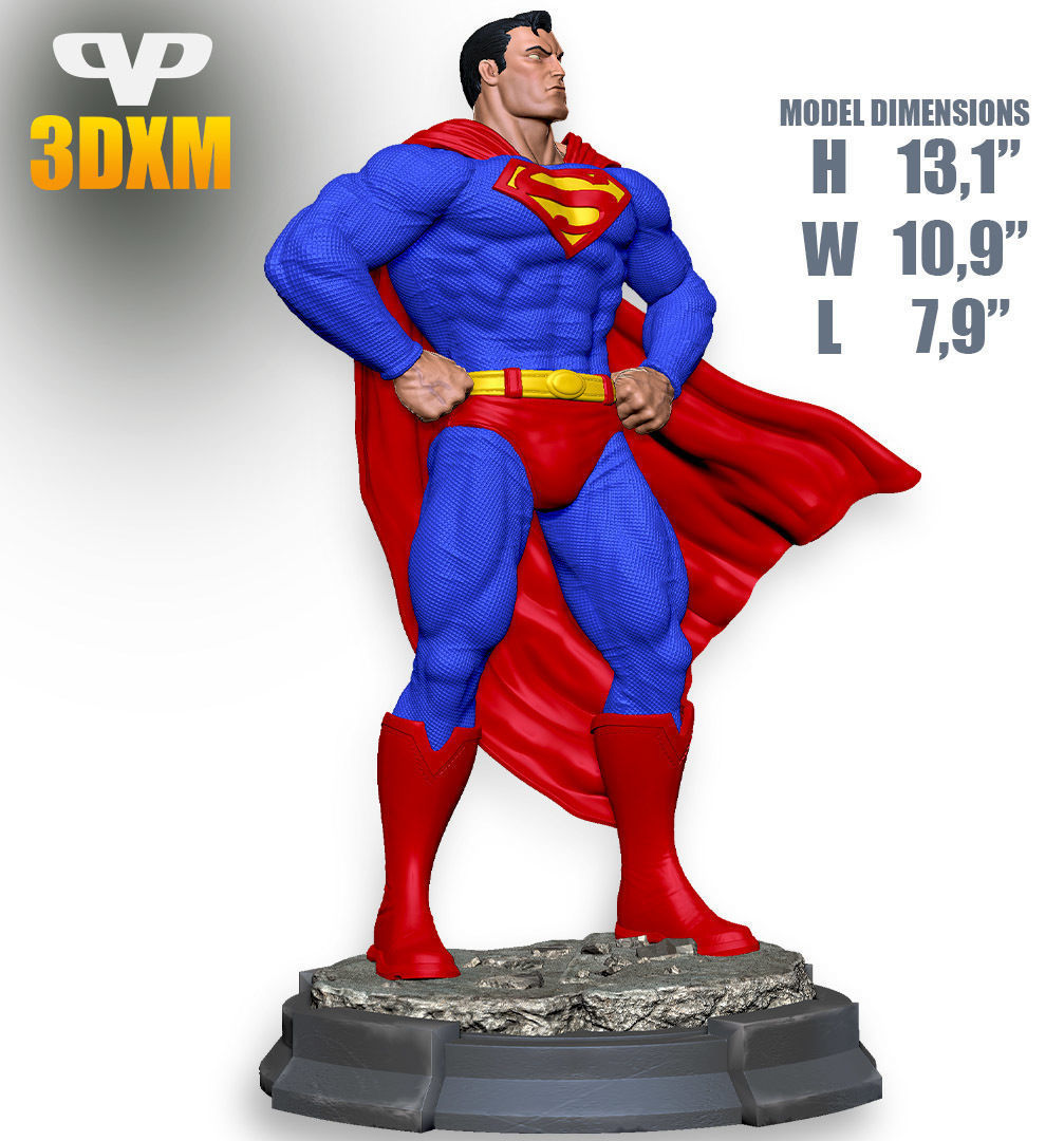Superman STL for 3D Printing ChibiSTL 3DXM 3D model 3D printable | CGTrader