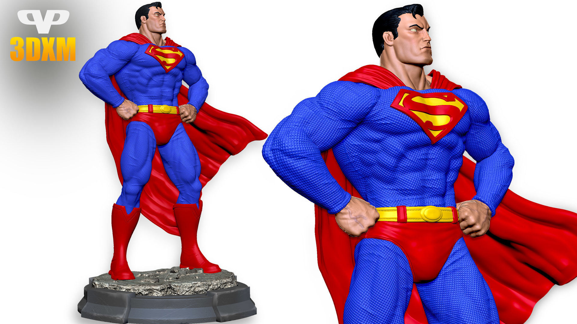 Superman STL for 3D Printing ChibiSTL 3DXM 3D model 3D printable | CGTrader