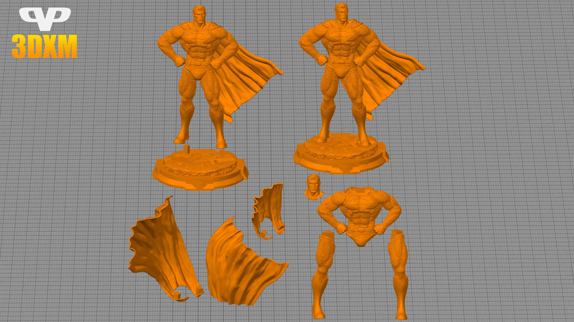 Superman STL for 3D Printing ChibiSTL 3DXM 3D model 3D printable | CGTrader