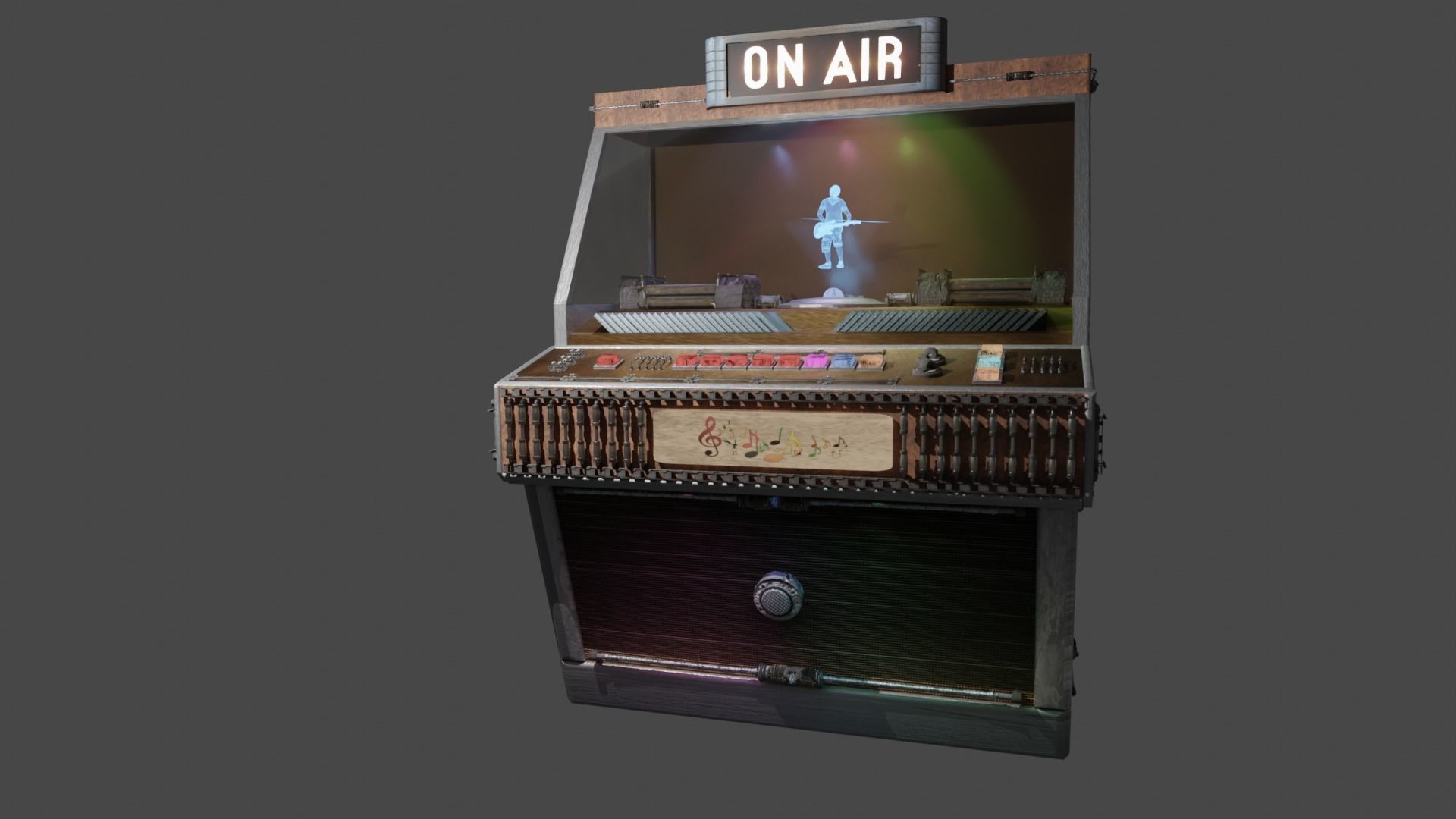 Futuristic Hologram Jukebox 3D model animated rigged | CGTrader