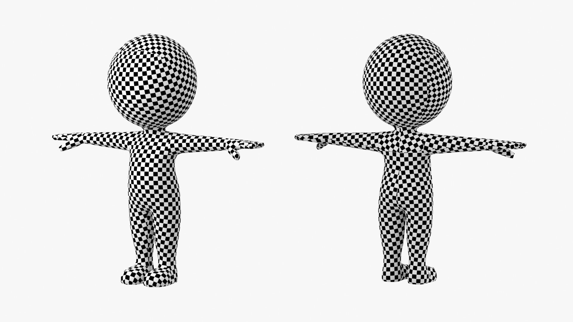 3D model Cute Stickman In T-Pose CAT Rig VR / AR / low-poly | CGTrader