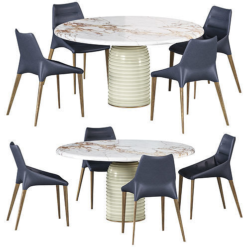 GORDON DINING TABLE and Outline Chair 3D model | CGTrader