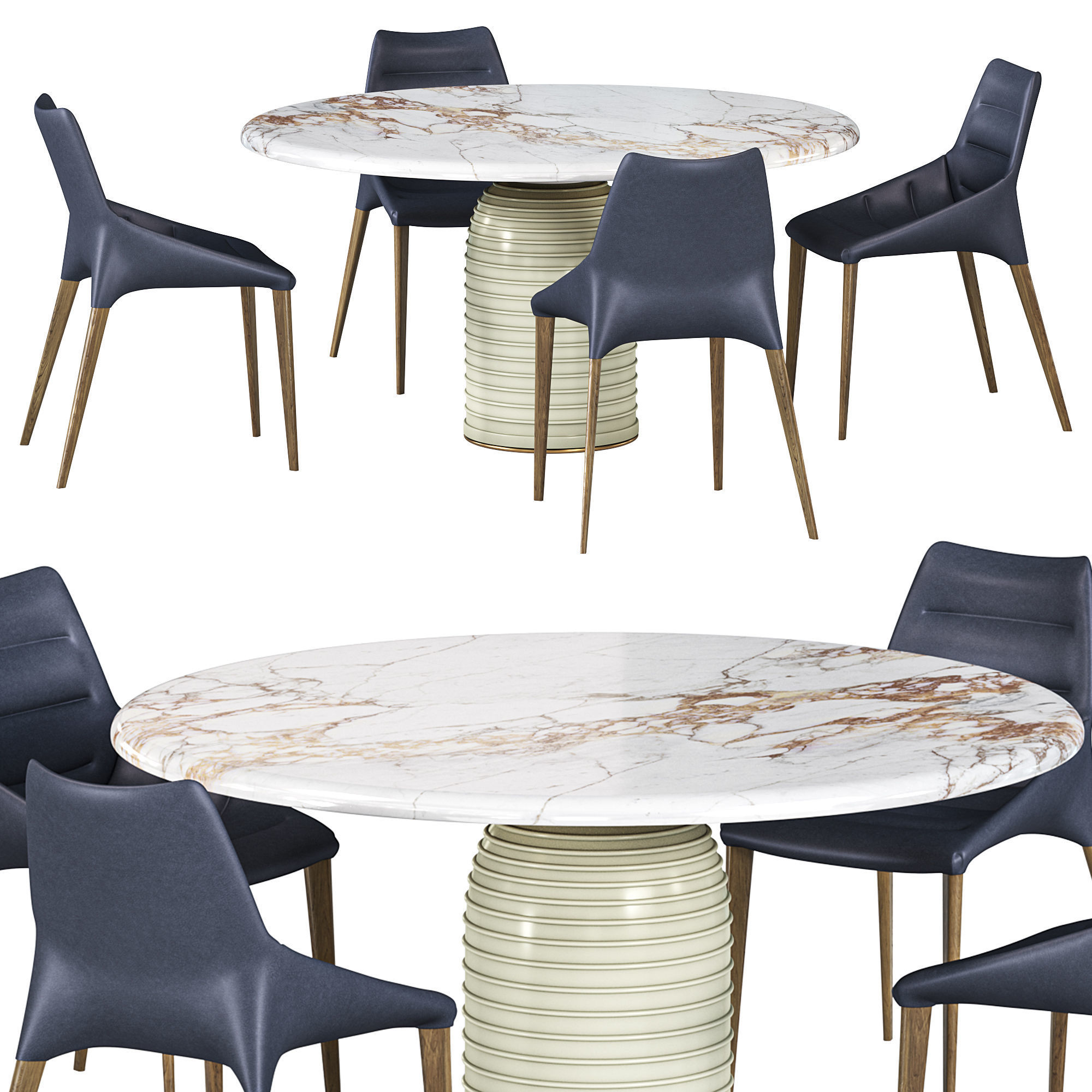 GORDON DINING TABLE and Outline Chair 3D model | CGTrader