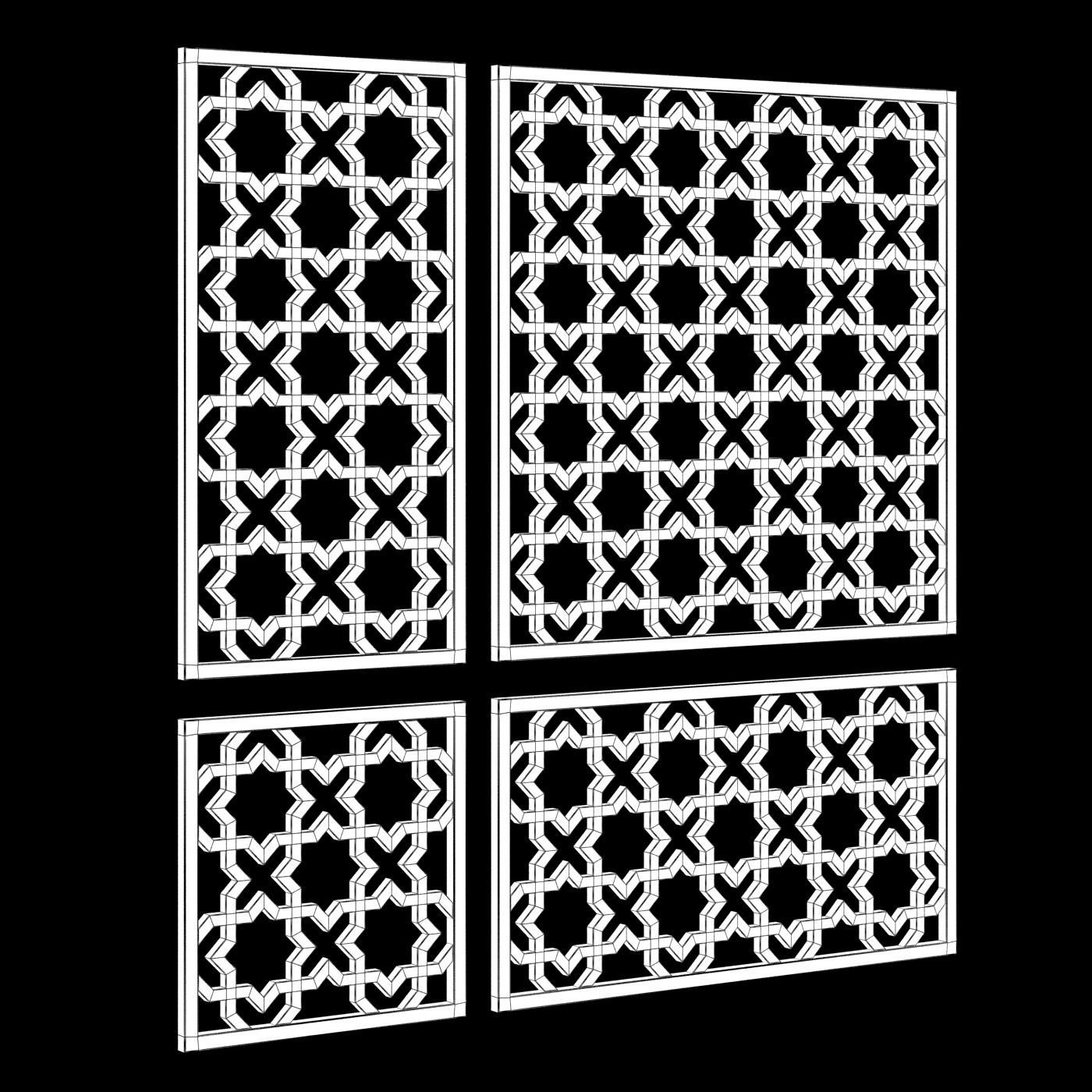 Arabic Islamic pattern decorative gold plaster 3D model | CGTrader