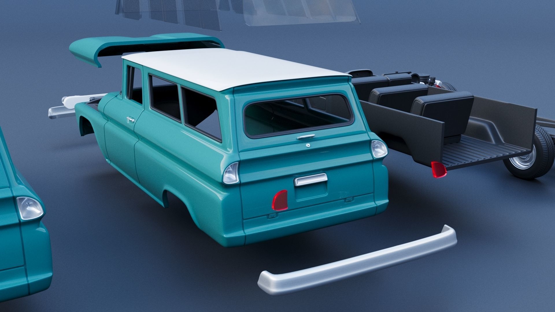Chevrolet Suburban 1961 3D model 3D printable | CGTrader