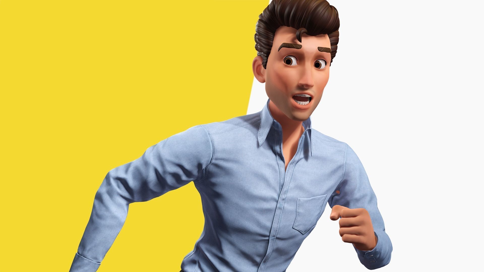 3D model Classic Cartoon Man Rigged model RealTime Male 3D toon VR / AR ...