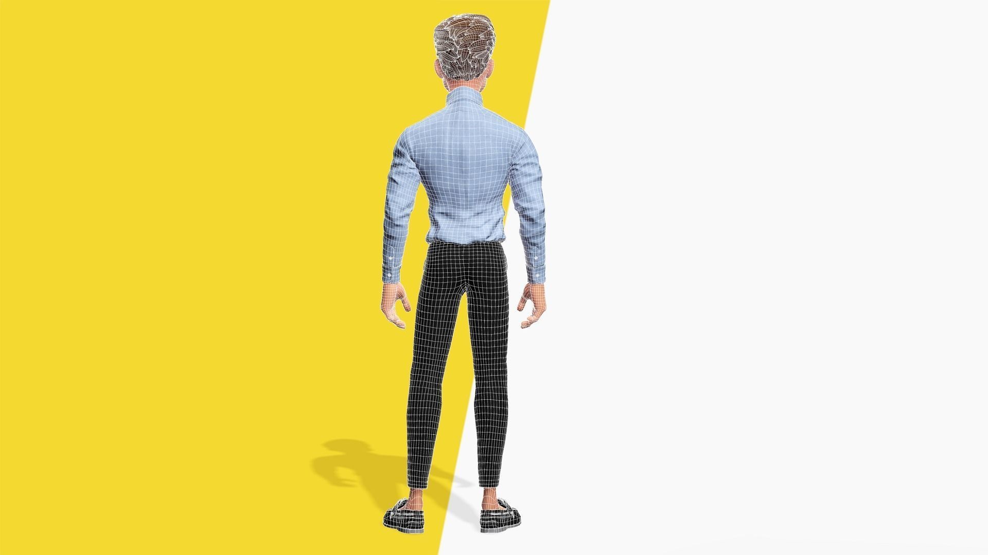 3D model Classic Cartoon Man Rigged model RealTime Male 3D toon VR / AR ...