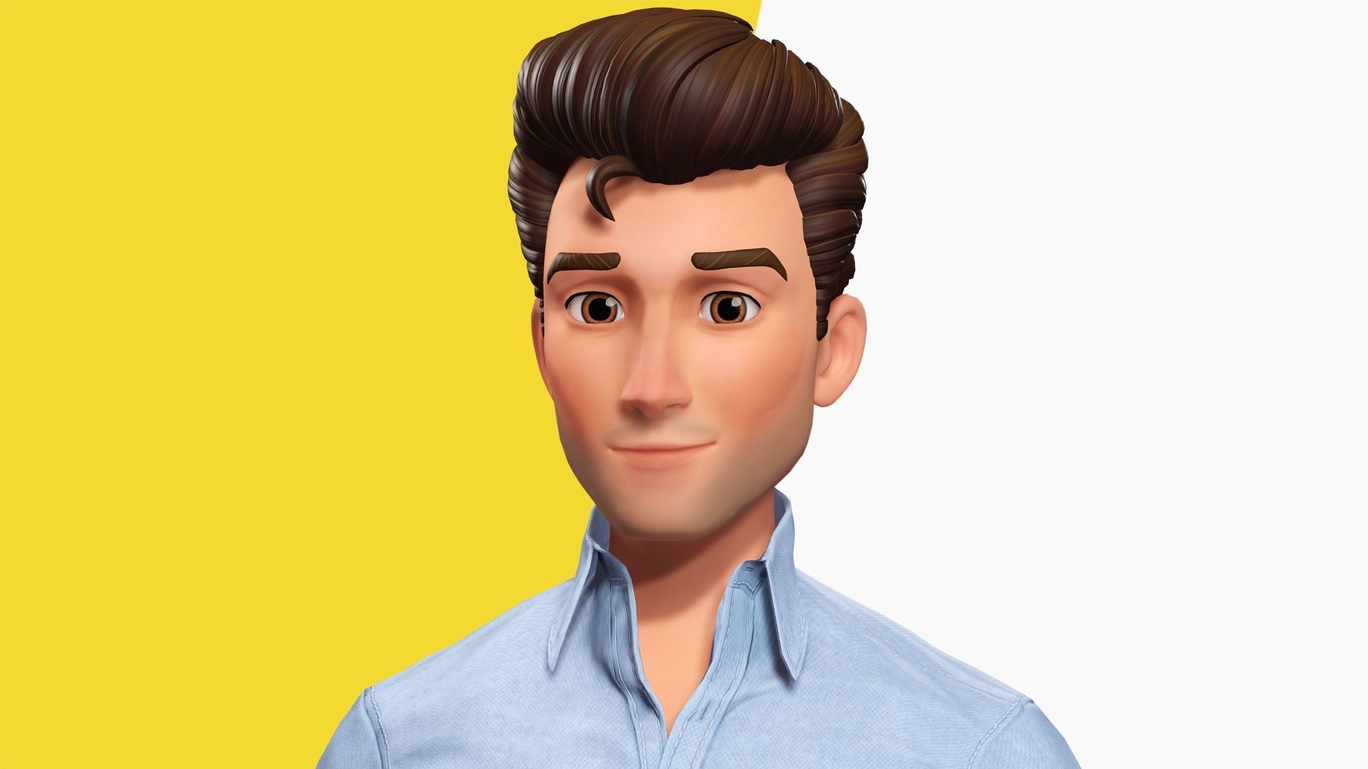 3D model Classic Cartoon Man Rigged model RealTime Male 3D toon VR / AR ...