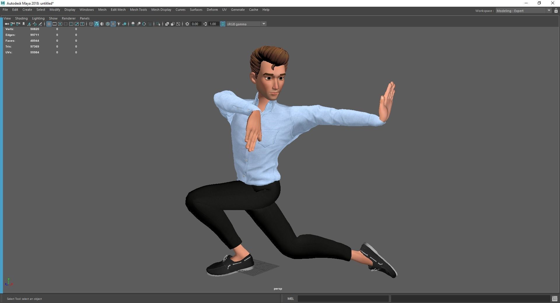 3D model Classic Cartoon Man Rigged model RealTime Male 3D toon VR / AR ...
