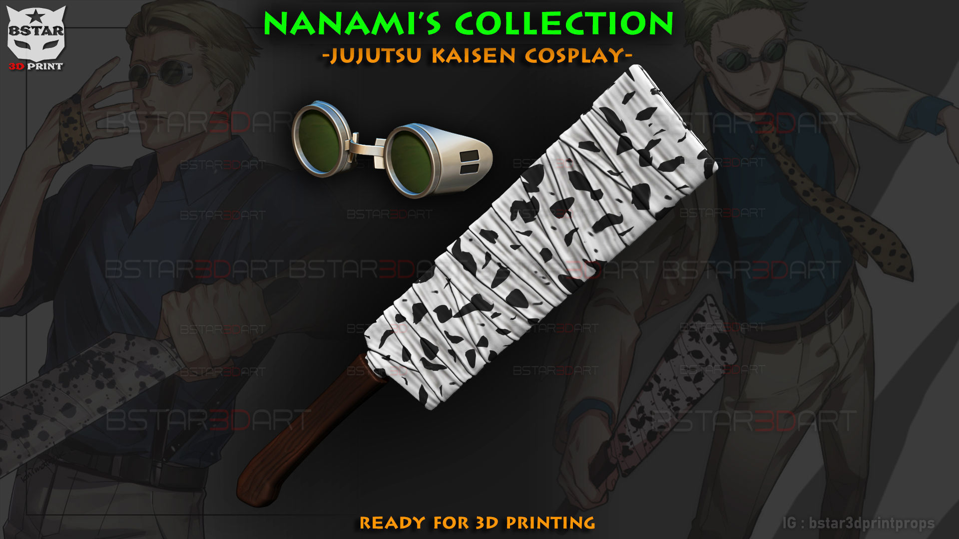 Nanami Glasses And Weapon 3d Model Collection 3d Printable Cgtrader