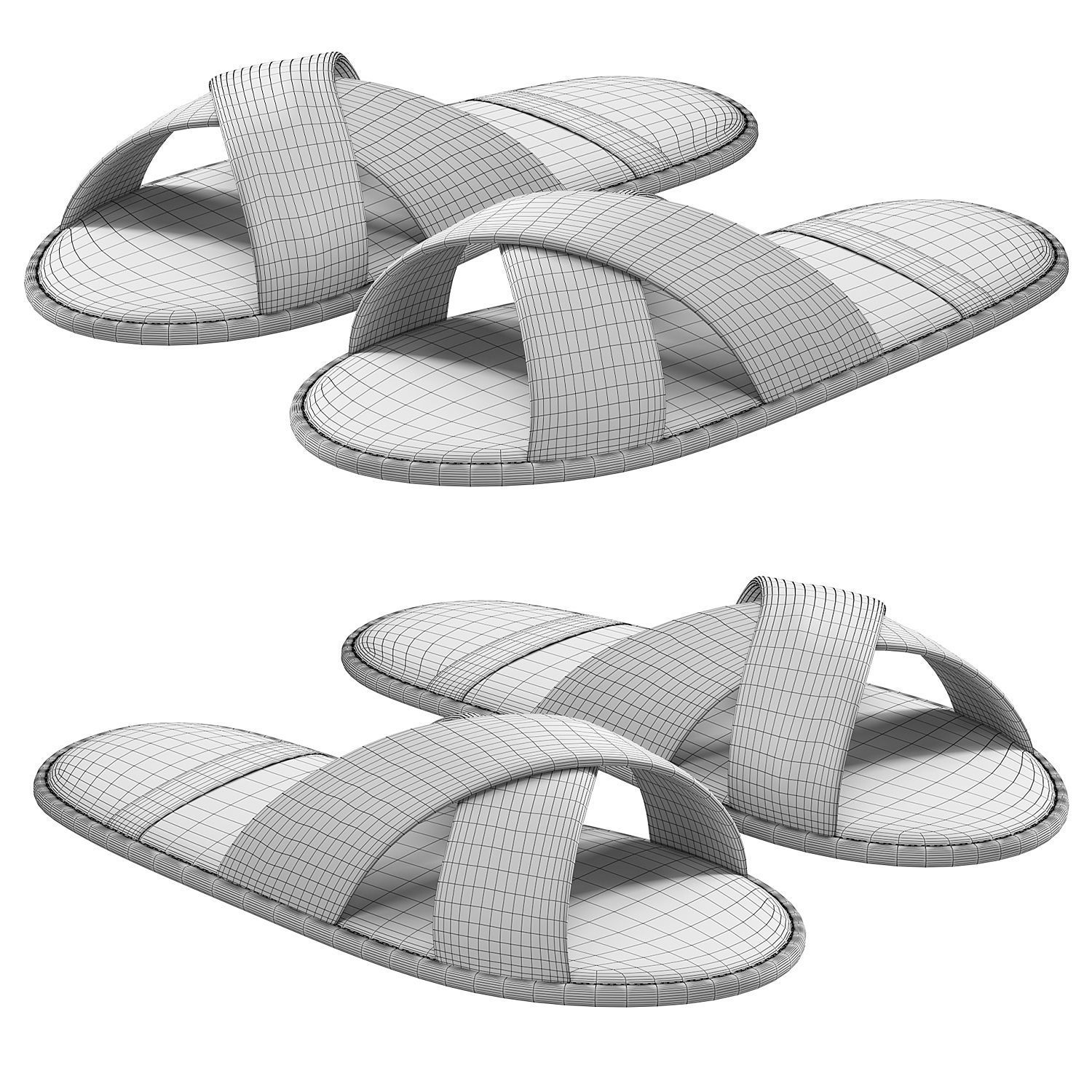 Slippers with open toe 3D model | CGTrader