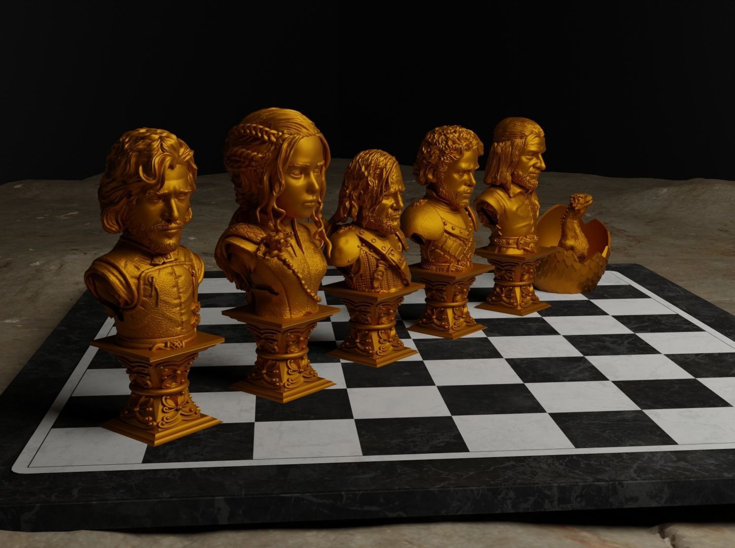 Game Of Thrones Chess Set GOT Character Chess Pieces 3D model 3D ...