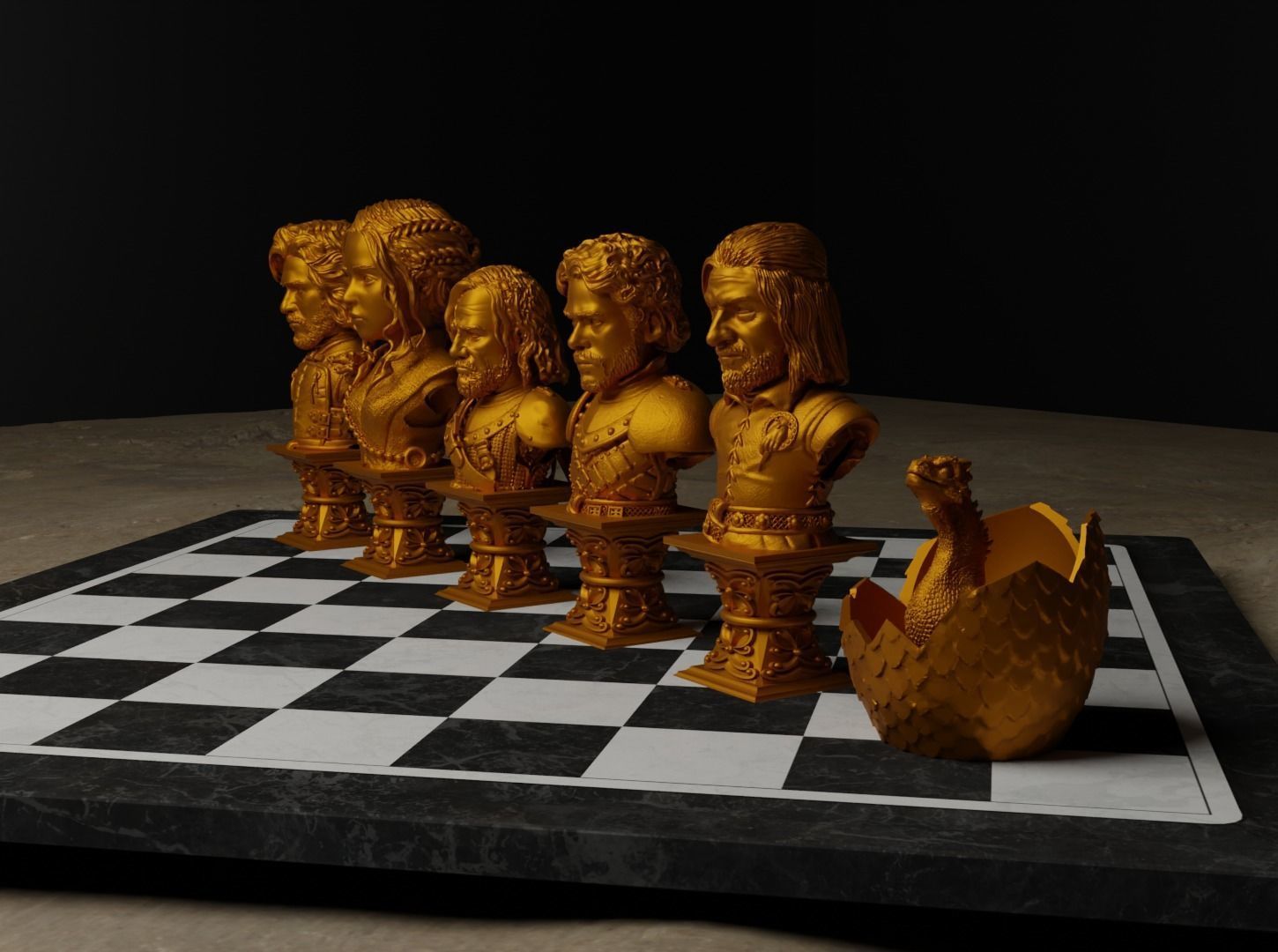 Game Of Thrones Chess Set GOT Character Chess Pieces 3D model 3D ...