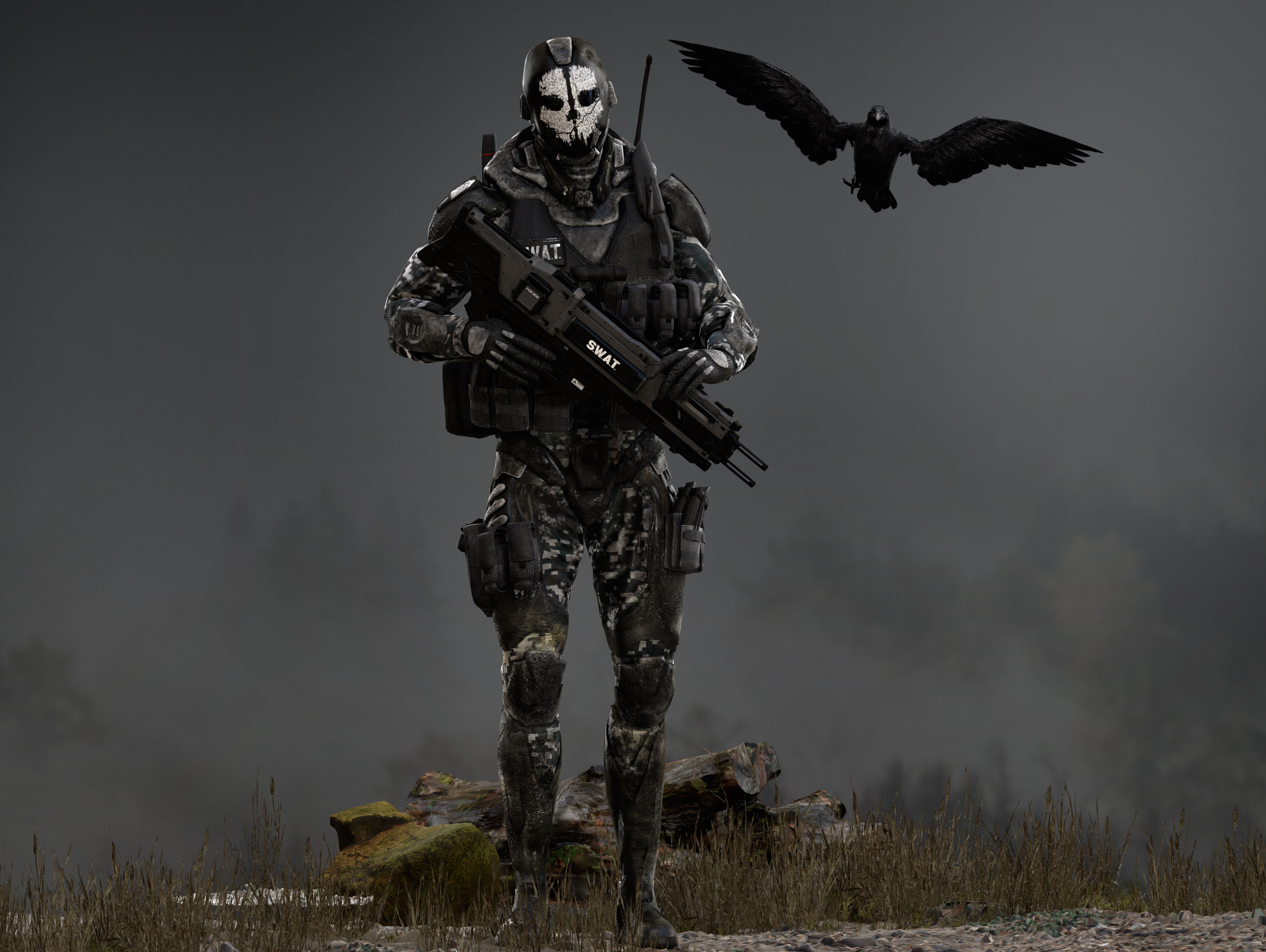 3D model Sci Fi Ghost Soldier VR / AR / low-poly | CGTrader