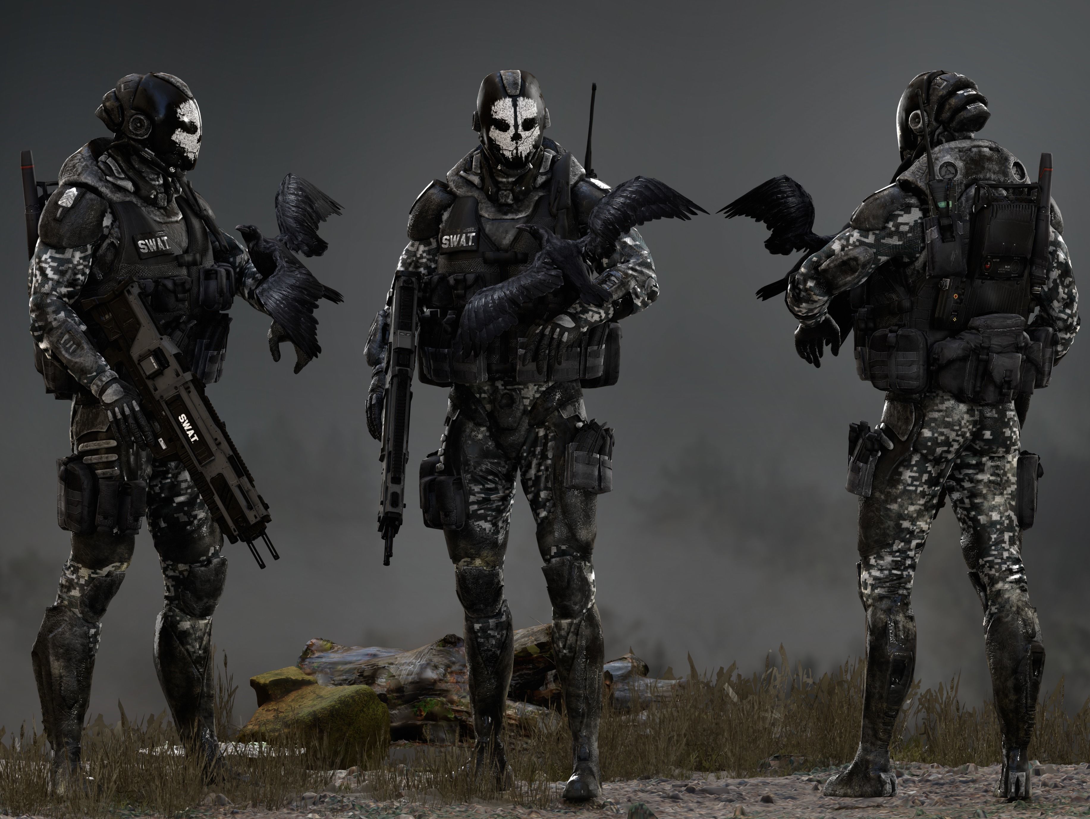 3D model Sci Fi Ghost Soldier VR / AR / low-poly | CGTrader