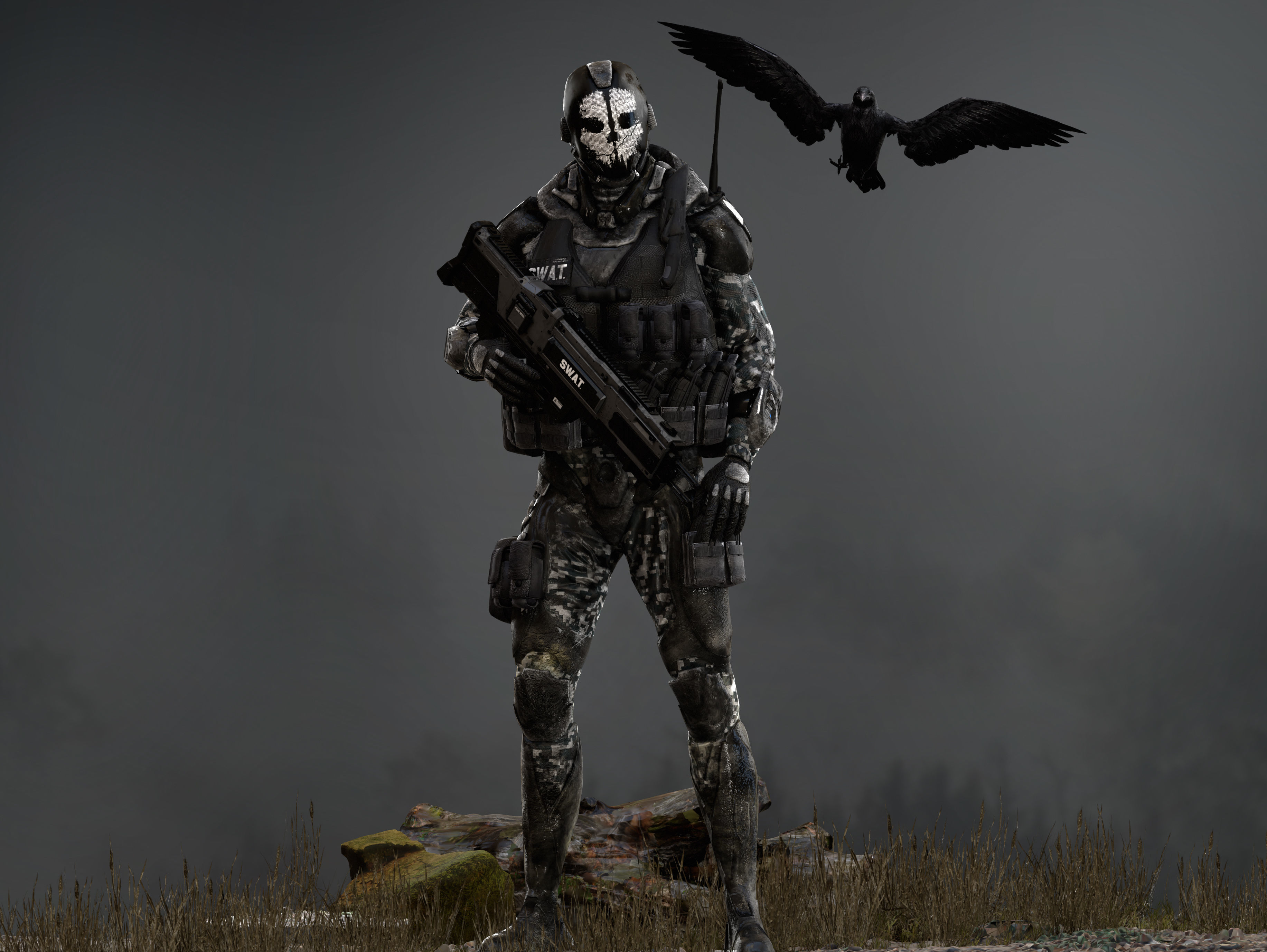 3D model Sci Fi Ghost Soldier VR / AR / low-poly | CGTrader