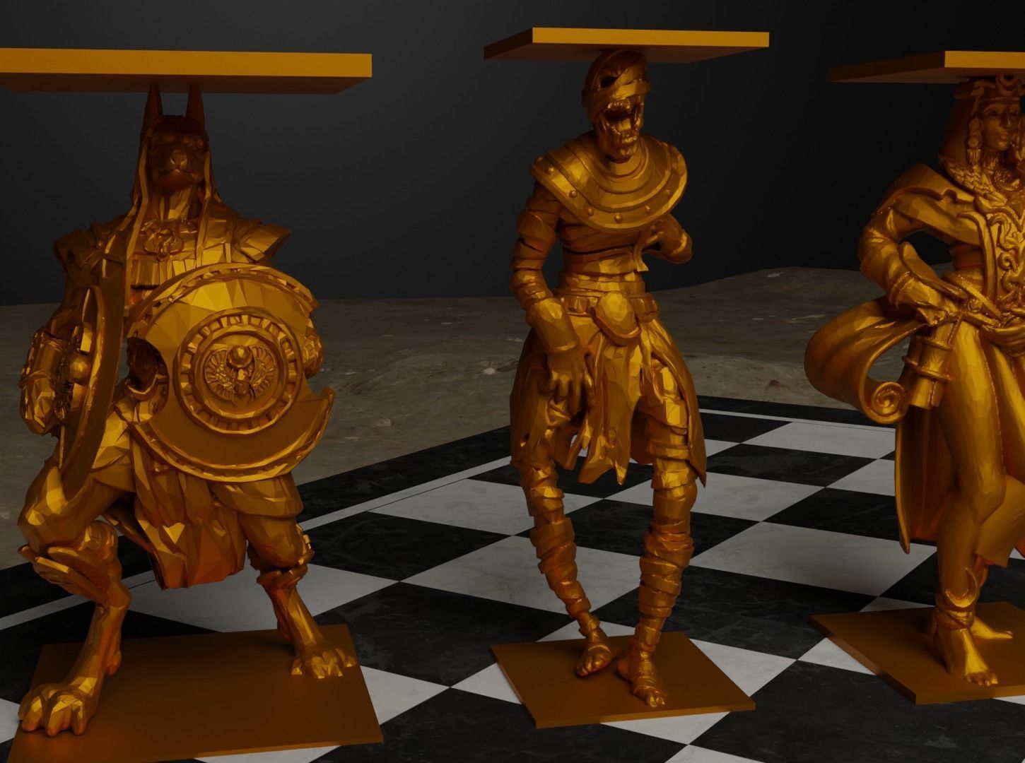 Egypt Chess Set Character Pharaoh Chess Pieces free 3D model 3D ...