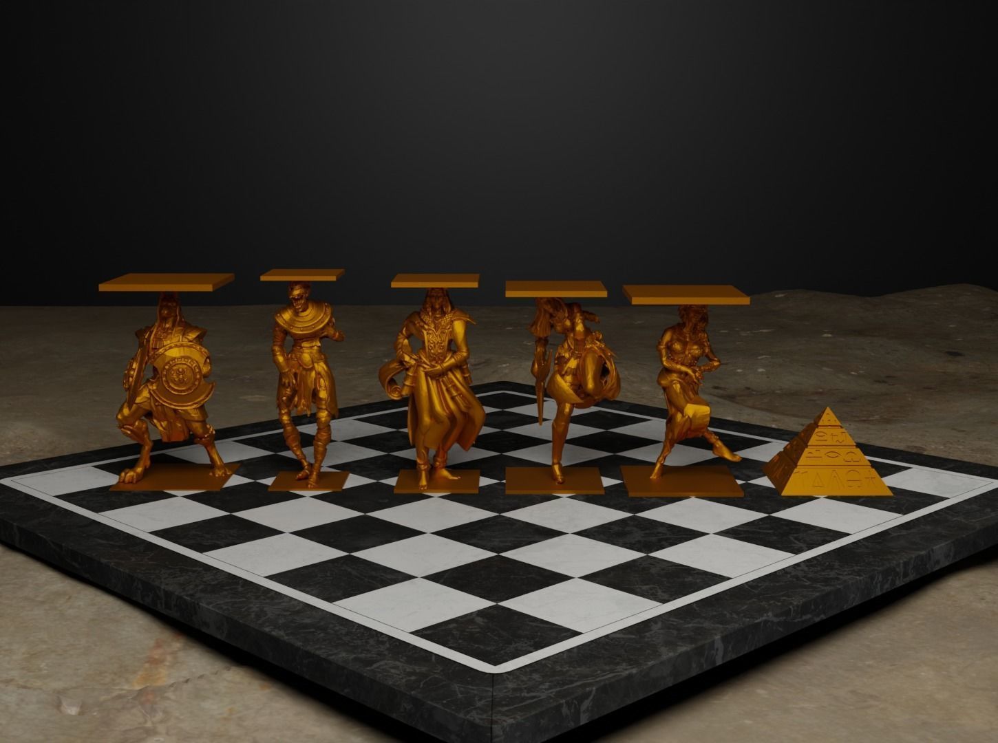 Egypt Chess Set Character Pharaoh Chess Pieces free 3D model 3D ...