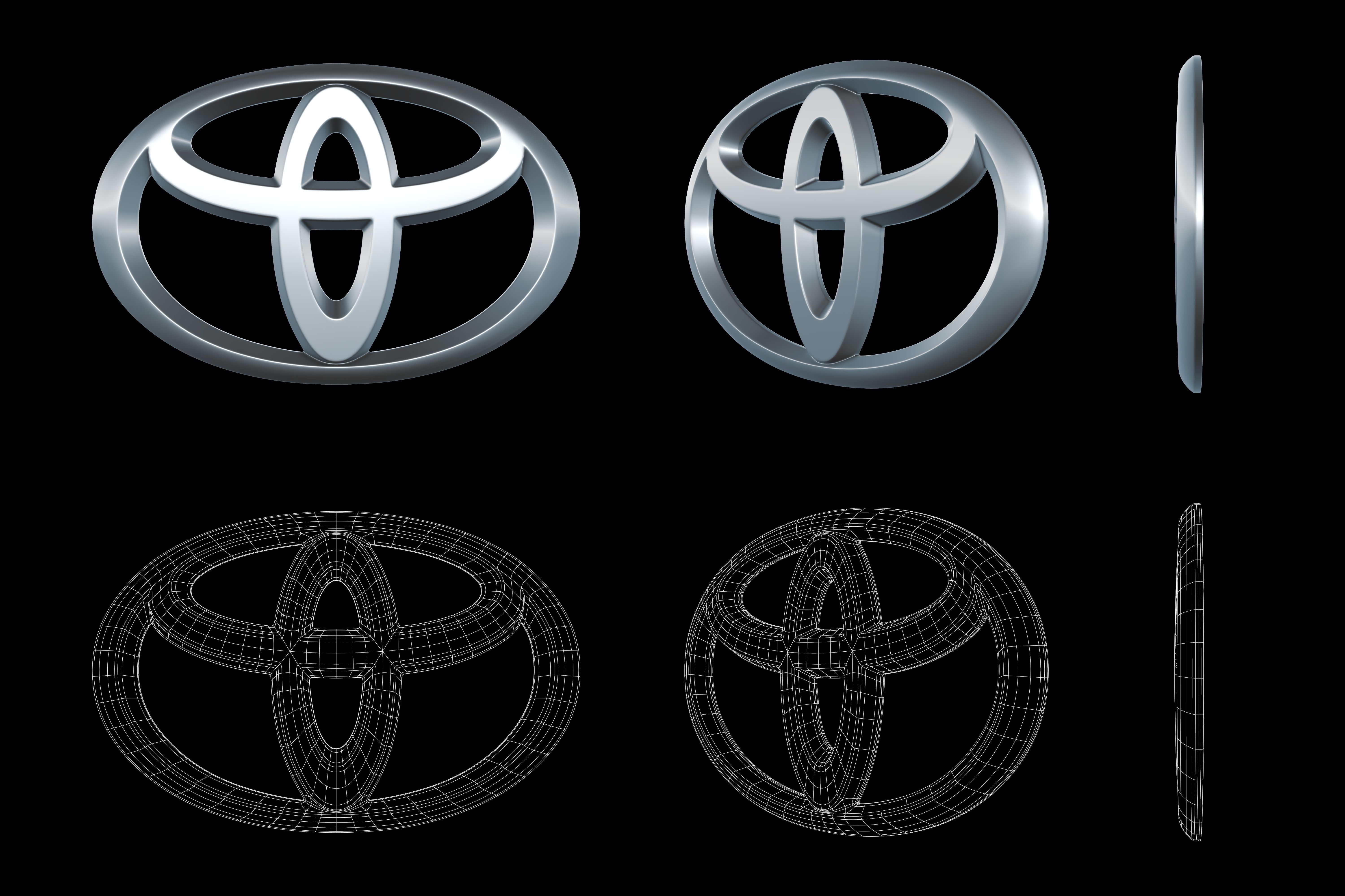 Toyota - Car Logo Emblem Modern free VR / AR / low-poly 3D model | CGTrader