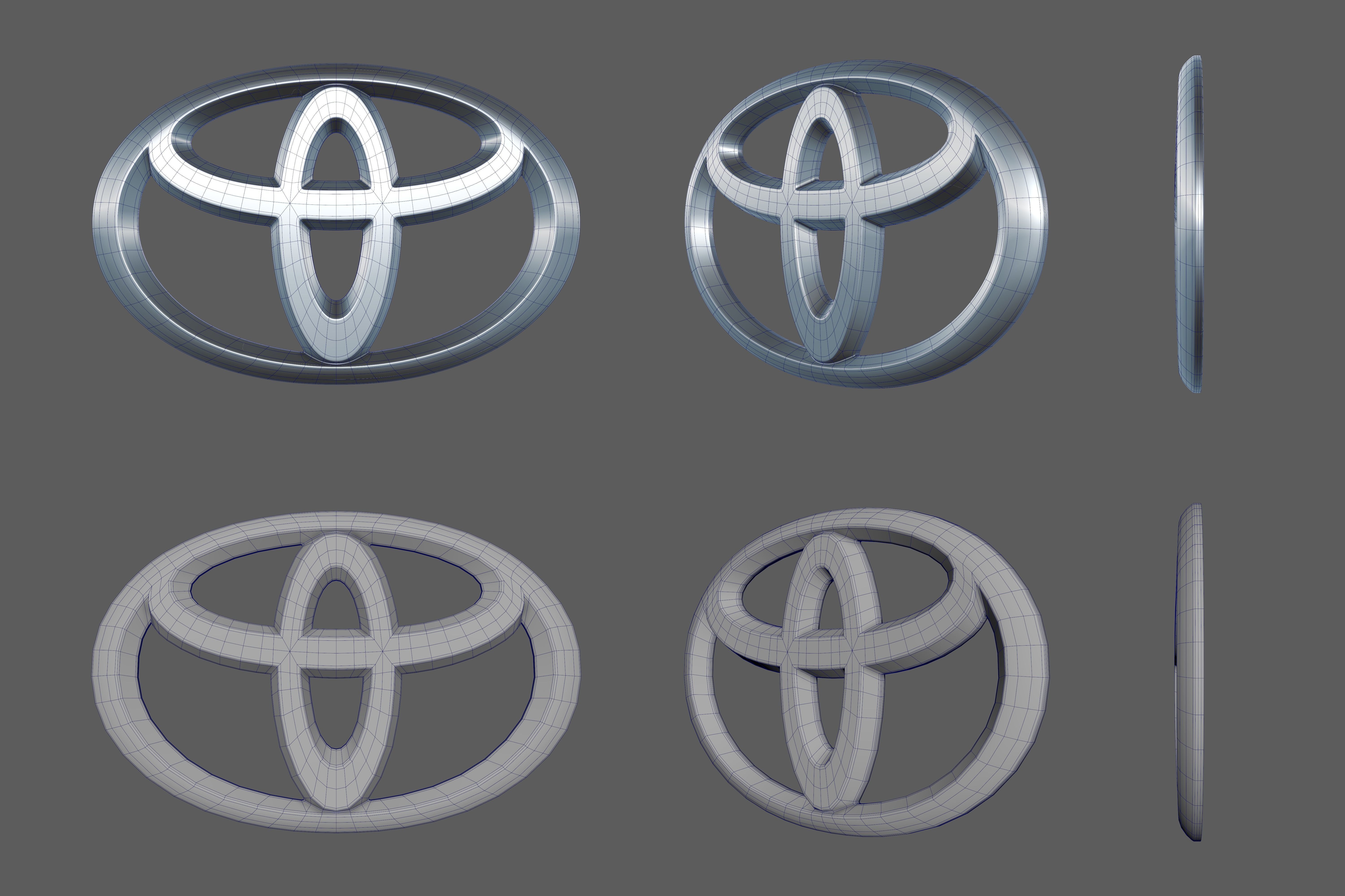 Toyota - Car Logo Emblem Modern free VR / AR / low-poly 3D model | CGTrader
