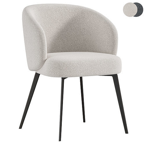 Lloyd Boucle Dining Chair By Luxdeco Collection 3D model | CGTrader