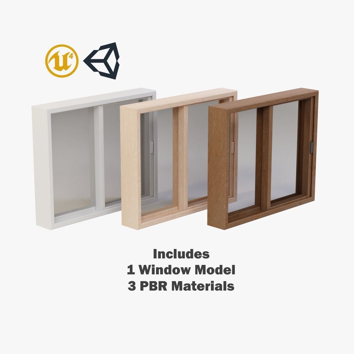 3D model Sliding Glass Window VR / AR / low-poly | CGTrader
