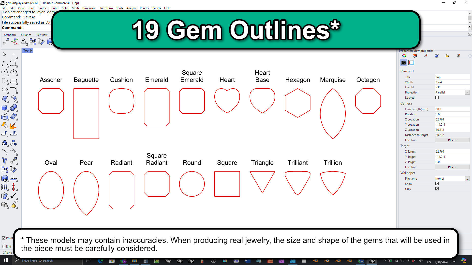 FREE Rhino Gem Library free 3D model | CGTrader
