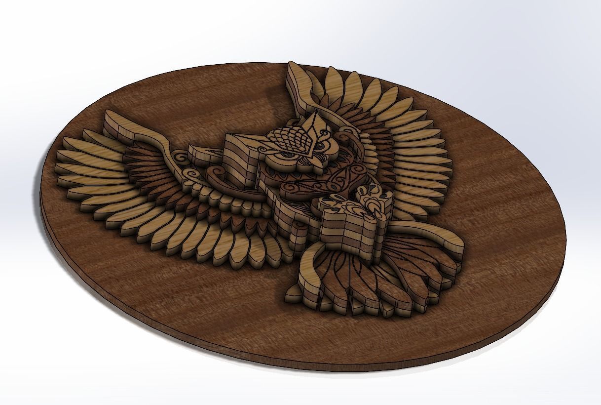 Owl Laser cutting model 3D model 3D printable | CGTrader