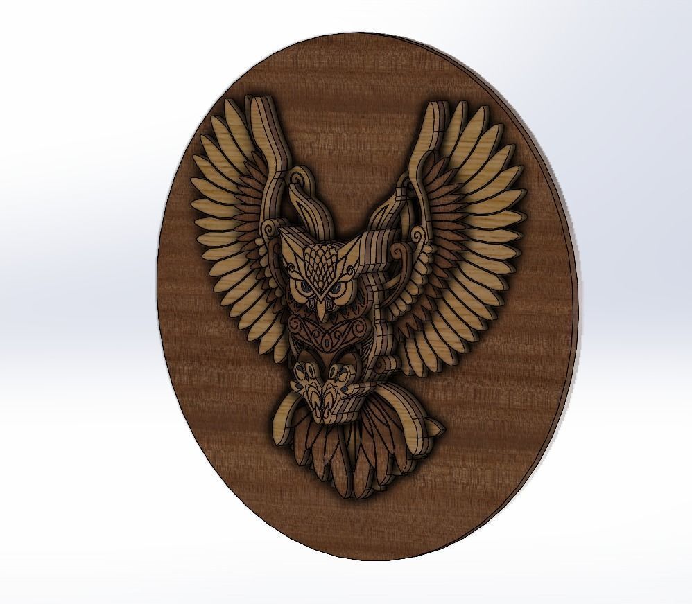 Owl Laser cutting model 3D model 3D printable | CGTrader