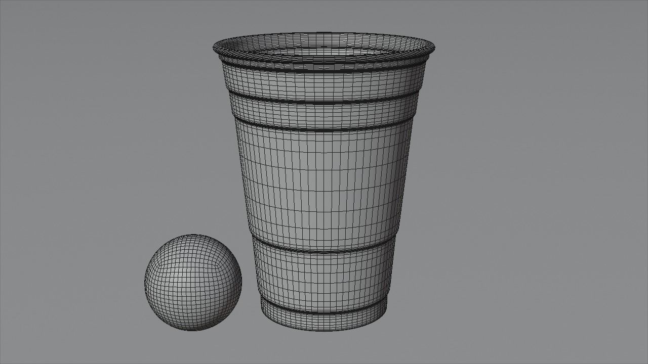 Beer pong cups and ball 3D model | CGTrader