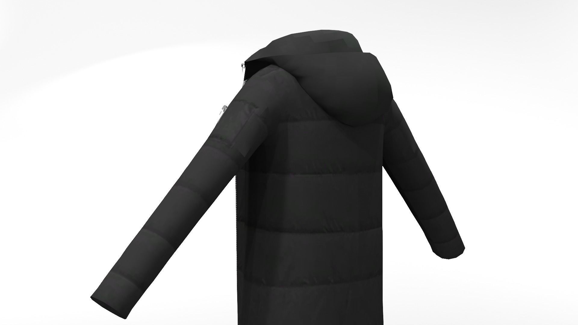 3D model Stylized Padded Long Coat VR / AR / low-poly | CGTrader